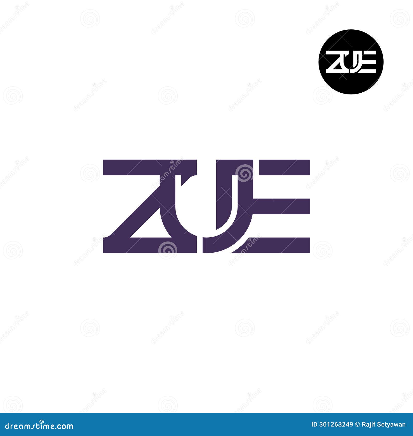 Letter ZUE Monogram Logo Design Stock Vector - Illustration of alphabet ...