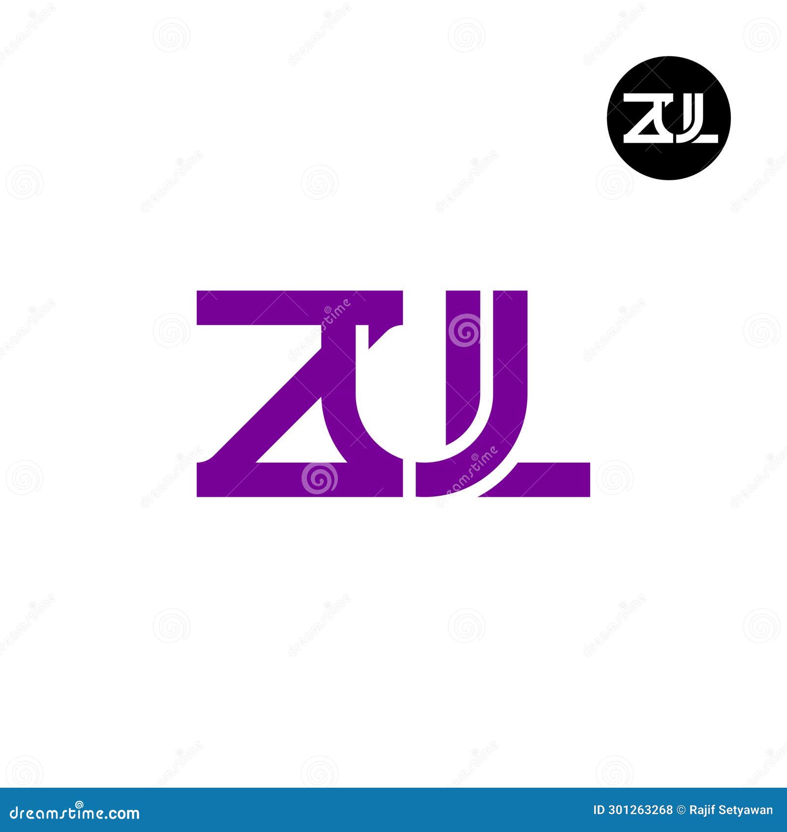 Letter ZUL Monogram Logo Design Stock Vector - Illustration of brands ...