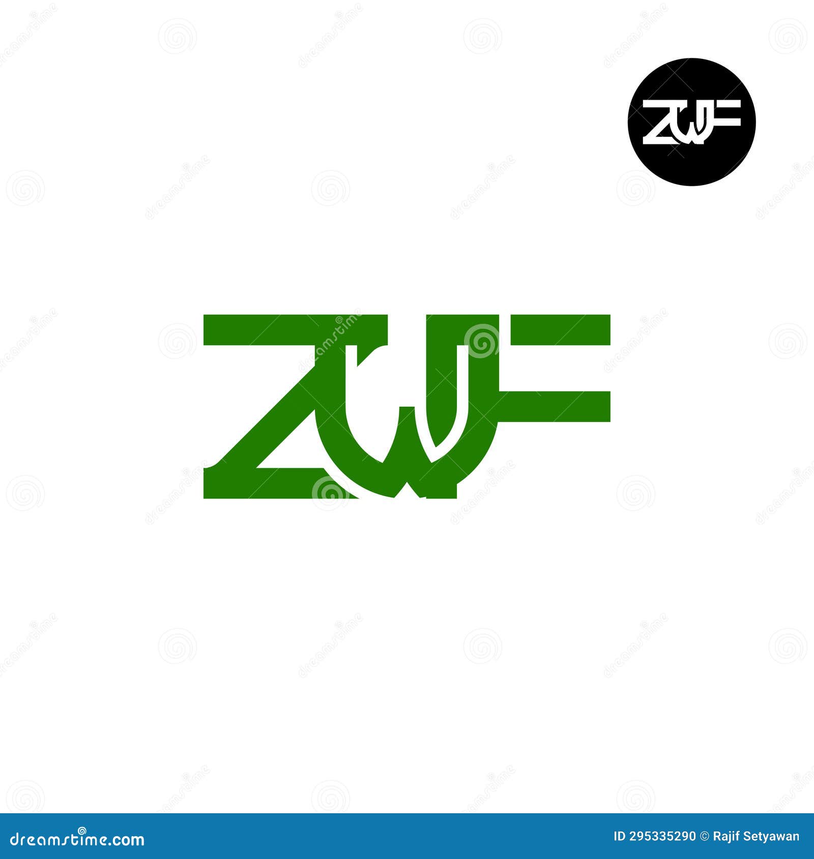 Letter ZWF Monogram Logo Design Stock Vector - Illustration of simple ...