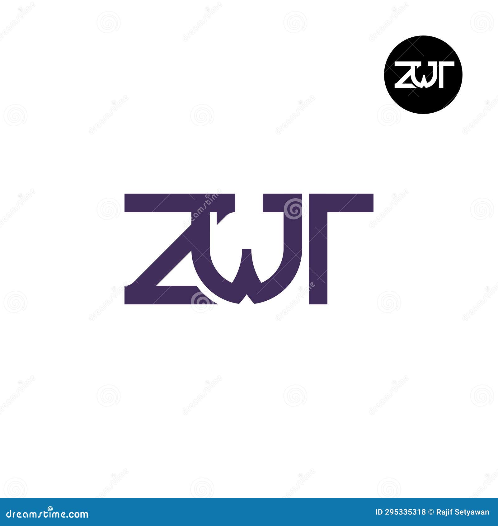 Letter ZWT Monogram Logo Design Stock Vector - Illustration of letter ...