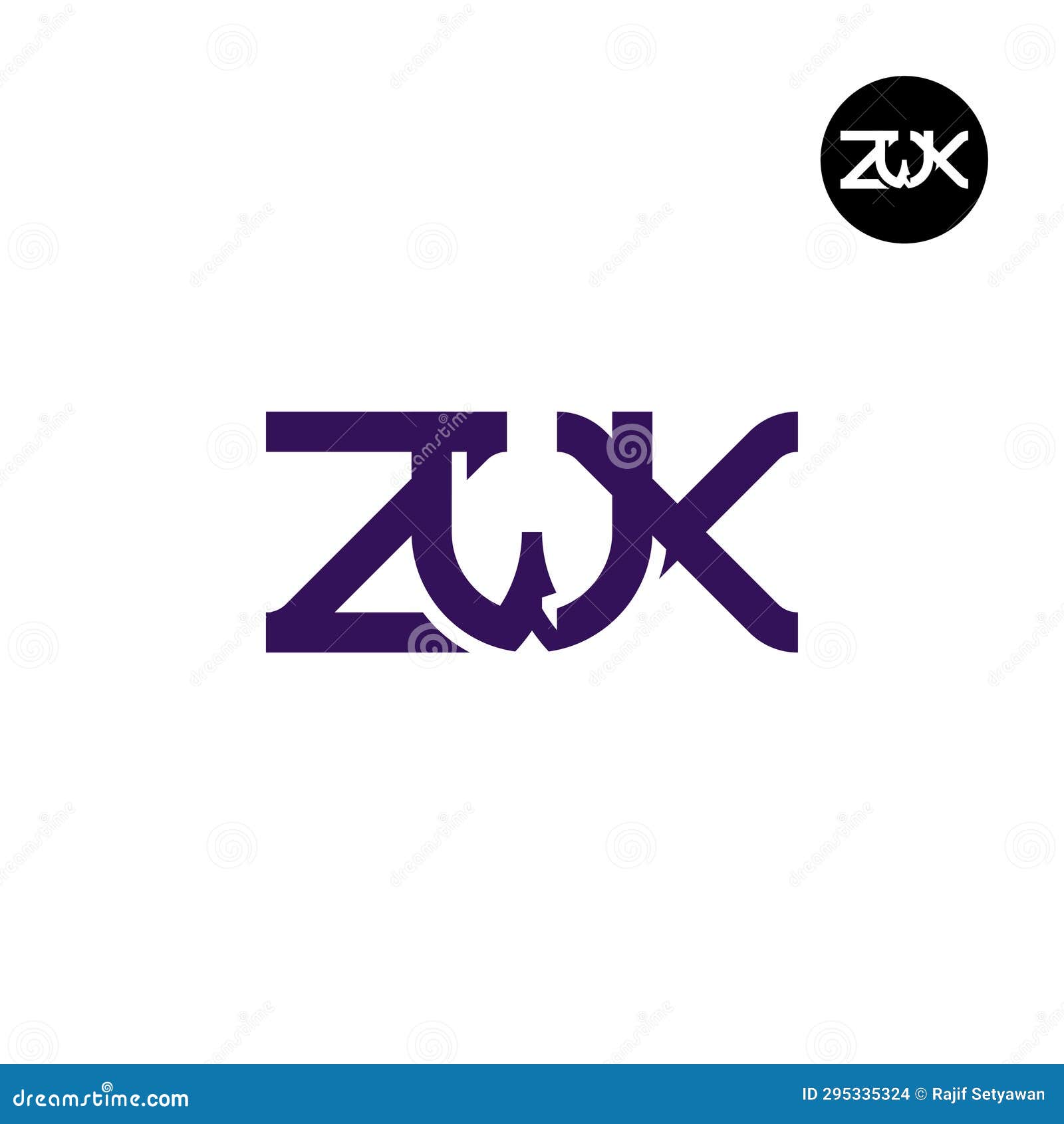 Letter ZWX Monogram Logo Design Stock Vector - Illustration of logo ...