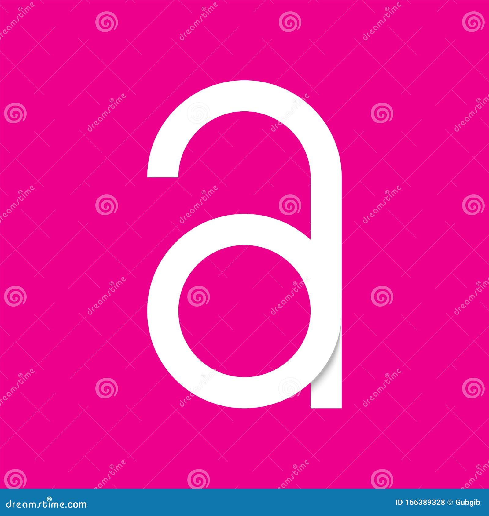 Lettera Bianca Un Logo Su Sfondo Rosa Illustrazione Vettoriale ...