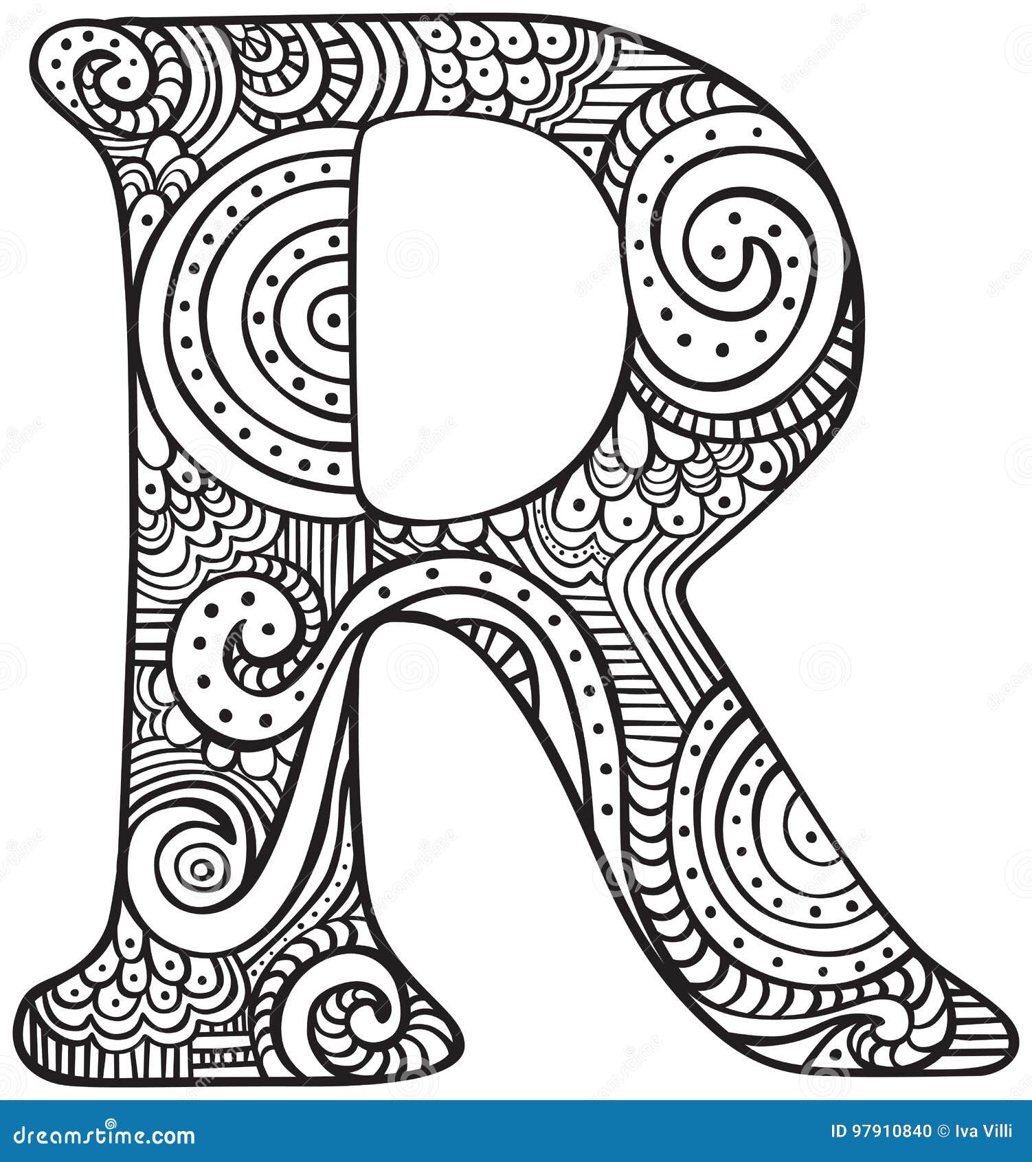 Lettera illustrata R illustrazione vettoriale. Illustrazione di simbolo ...