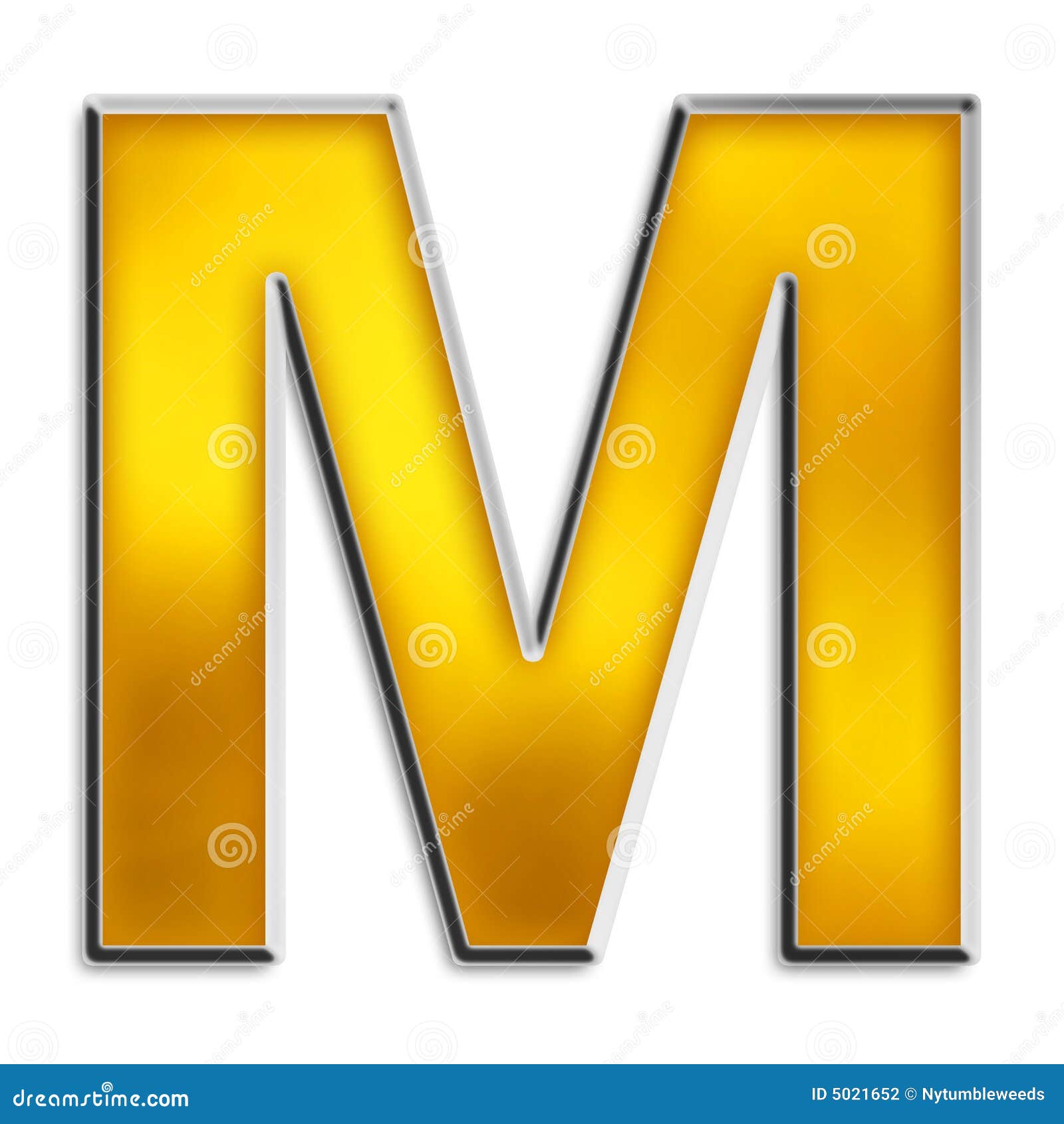Lettera Isolata M. in Oro Lucido Illustrazione di Stock - Illustrazione ...