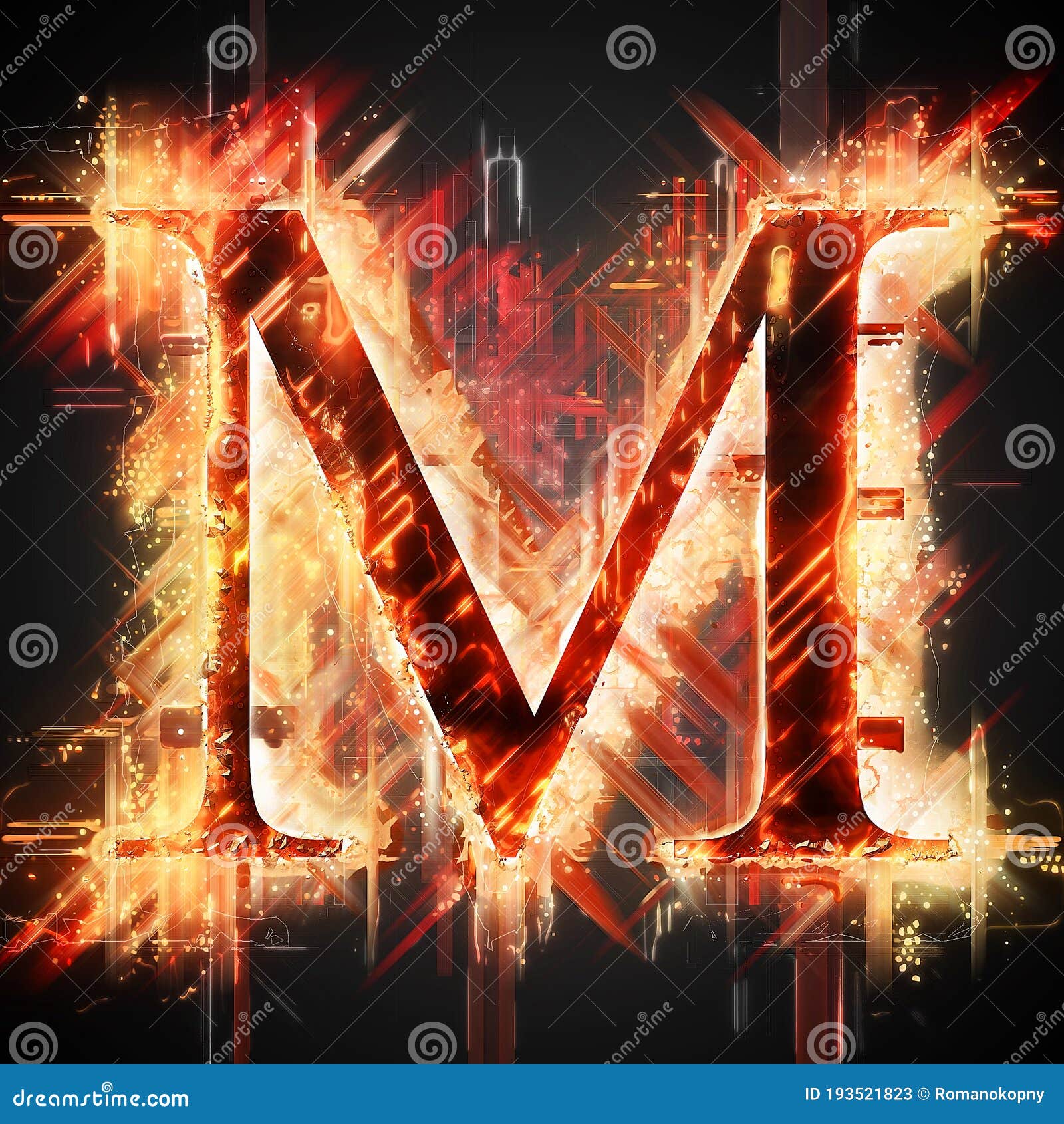 Lettera m illustrazione di stock. Illustrazione di esplosione - 193521823