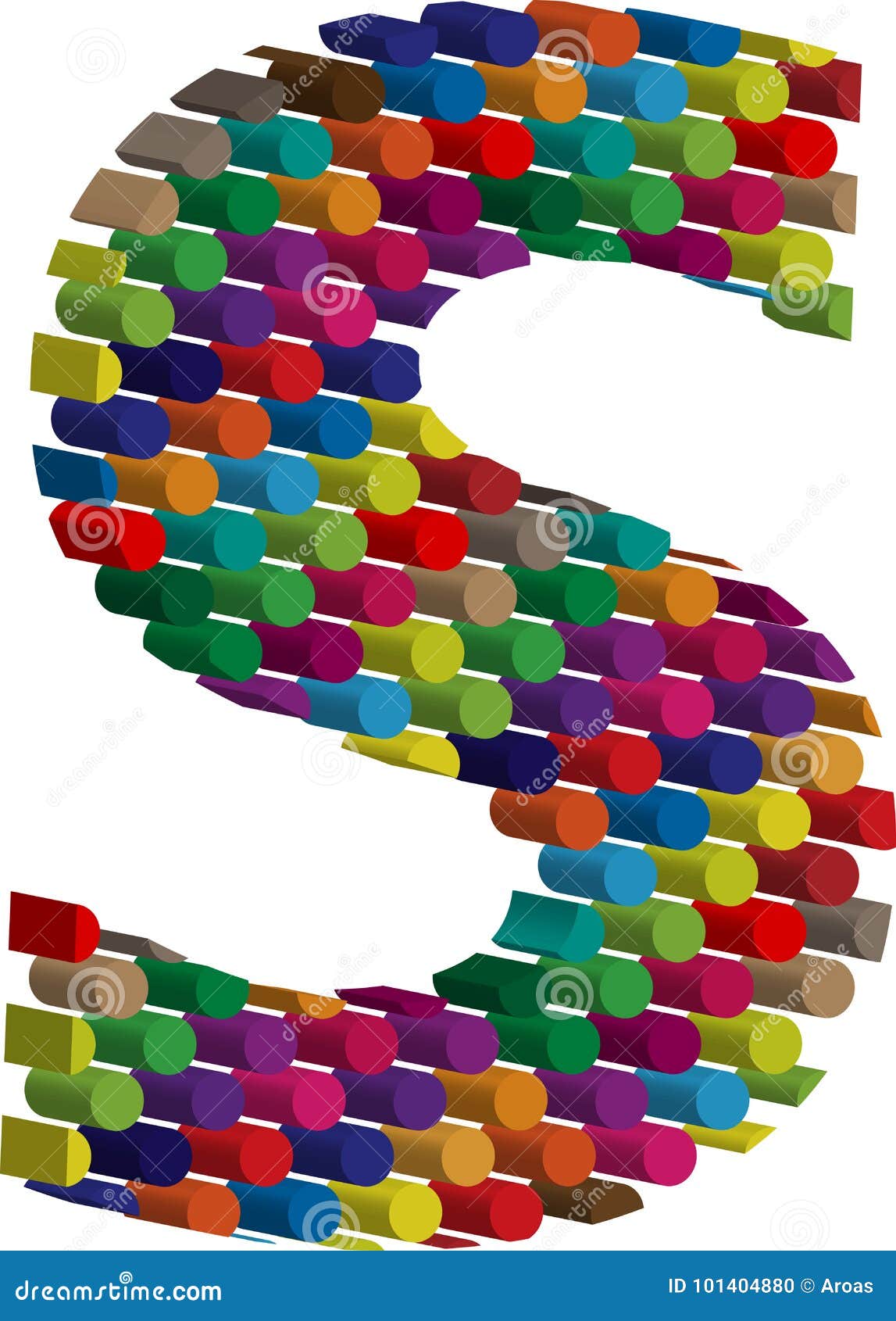 Lettera S della fonte 3d illustrazione vettoriale. Illustrazione di ...