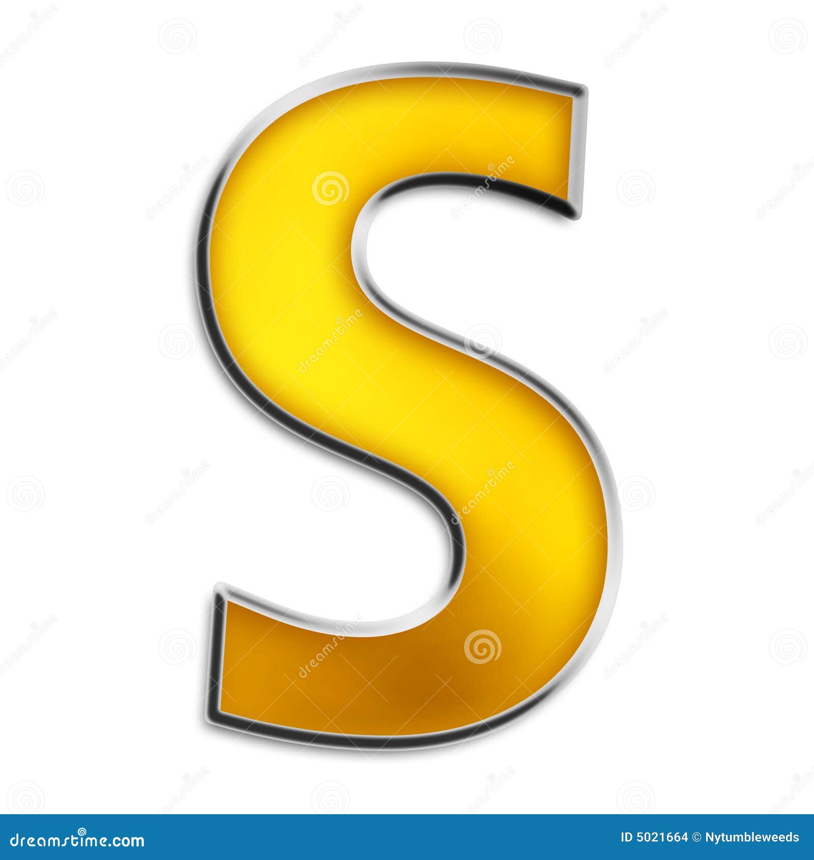 Lettera S Isolata in Oro Lucido Illustrazione di Stock - Illustrazione ...