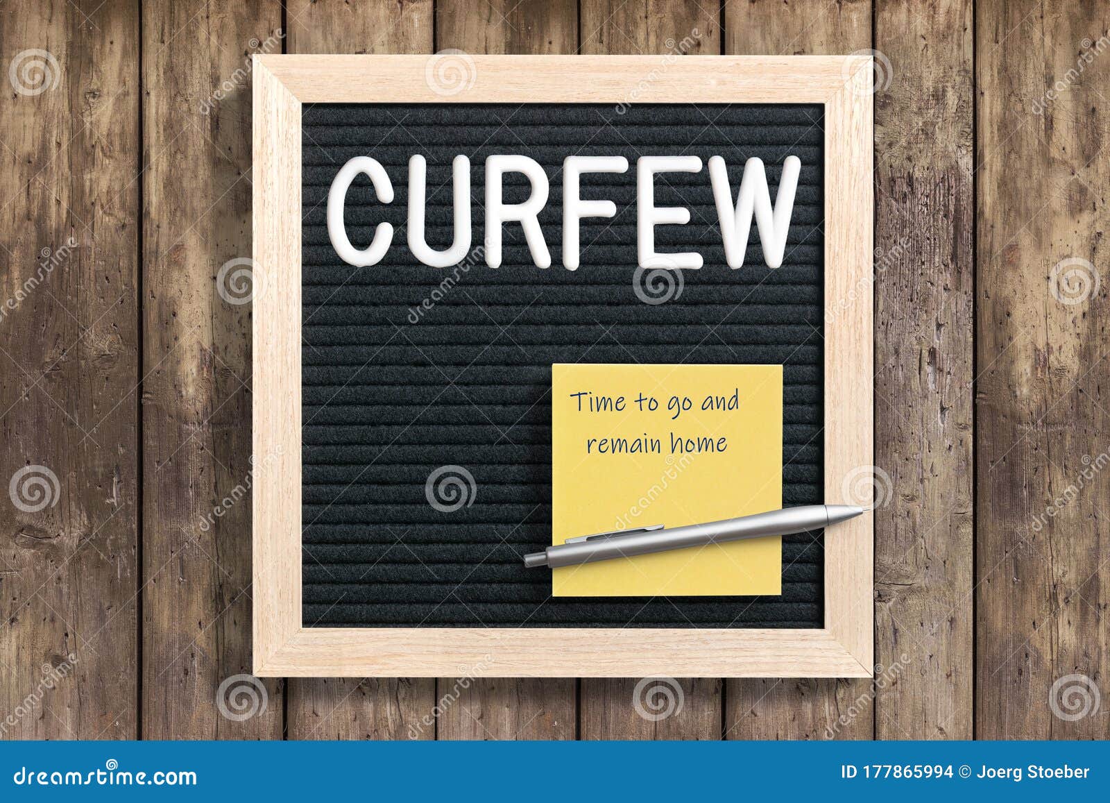 Letterboard with Message CURFEW Stock Photo - Image of curfew ...