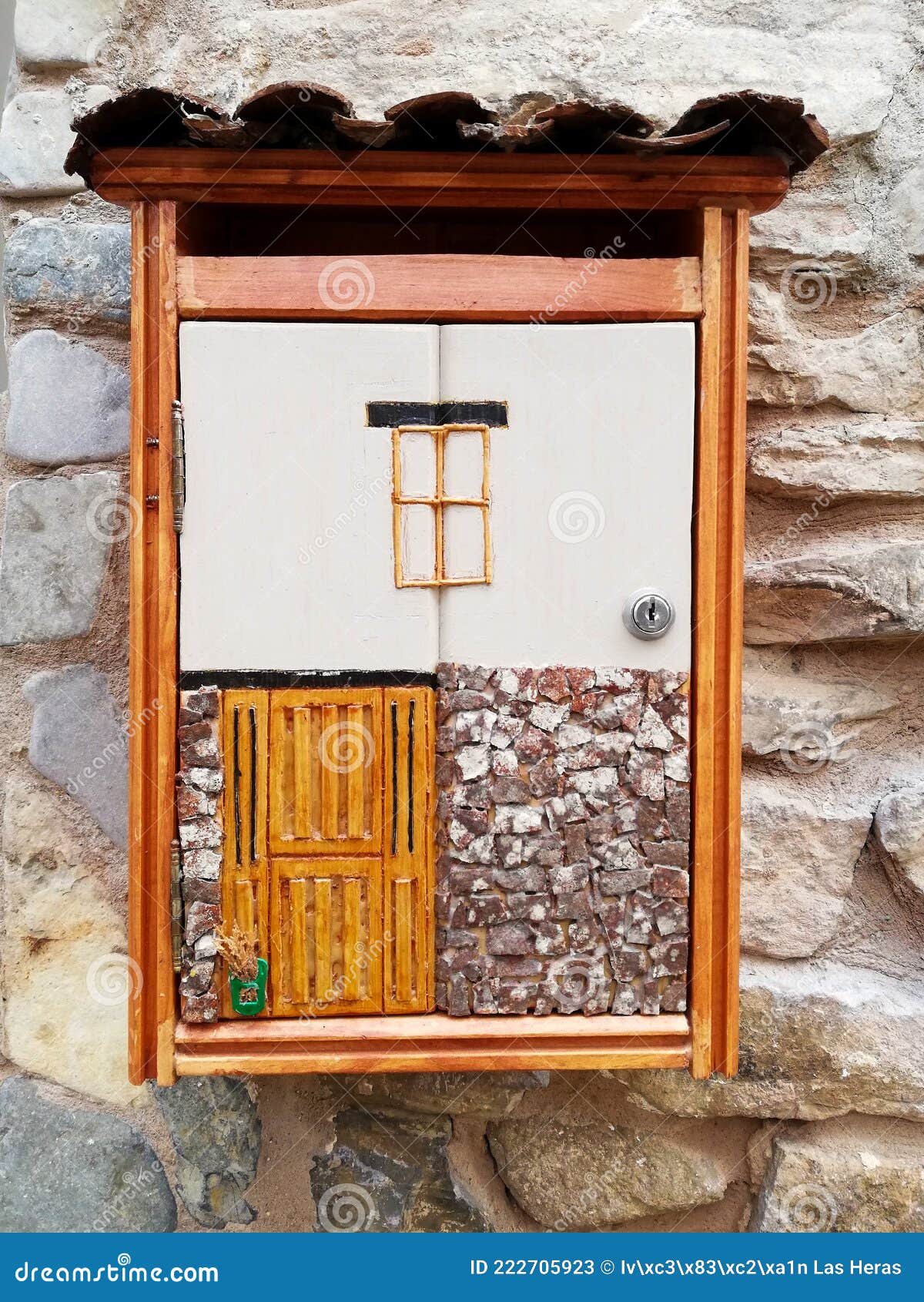 Letterbox Decorated with the Drawing of a Typical Village House. Rural ...