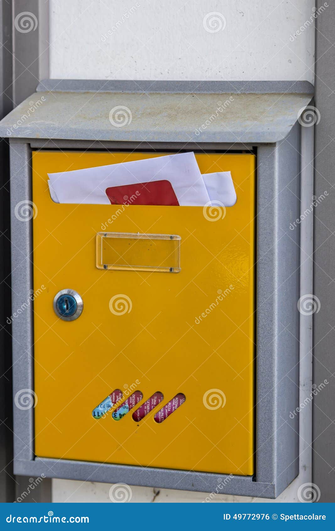 Letterbox full of mail stock photo. Image of overloaded - 49772976