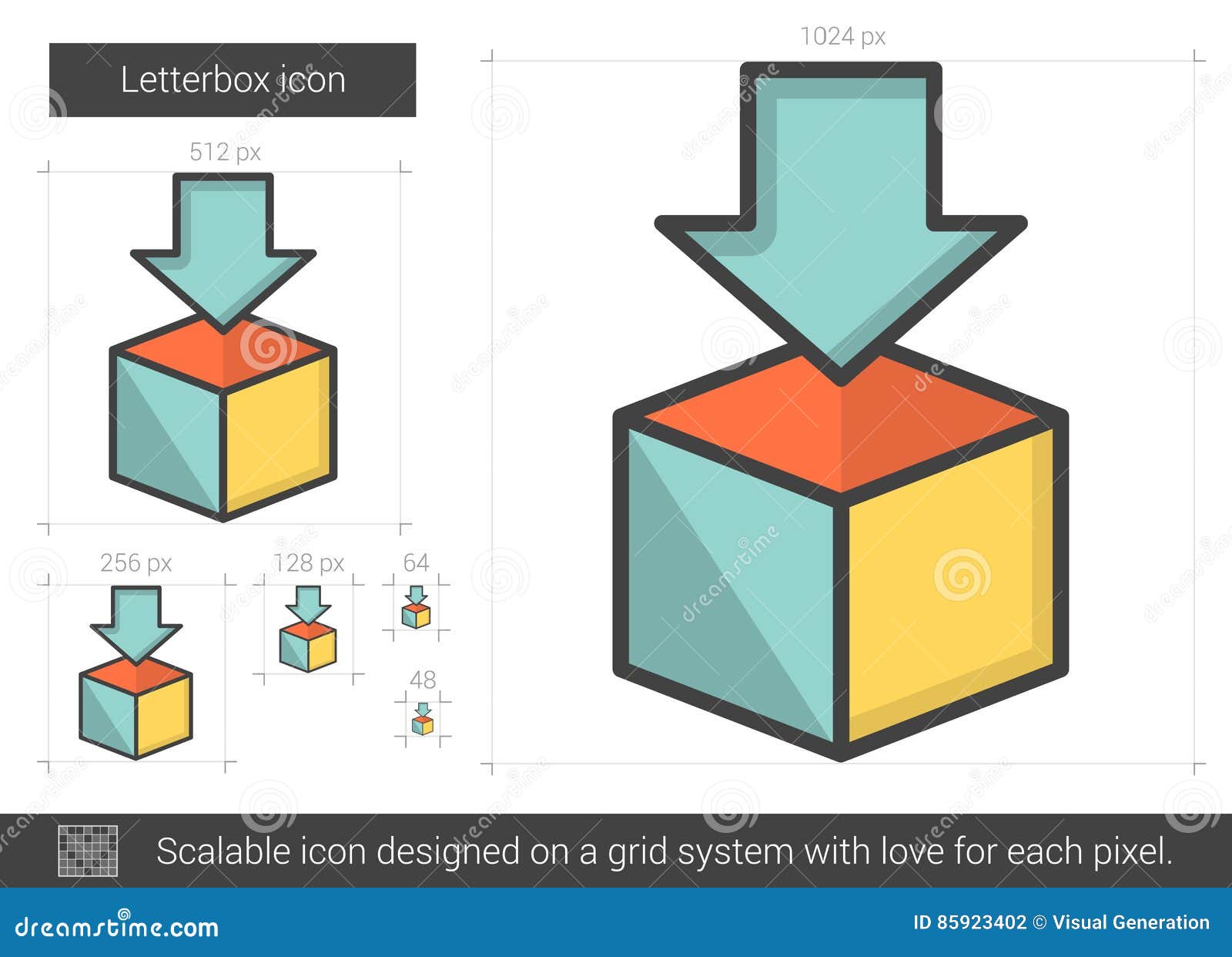 Letterbox line icon. stock vector. Illustration of mail - 85923402