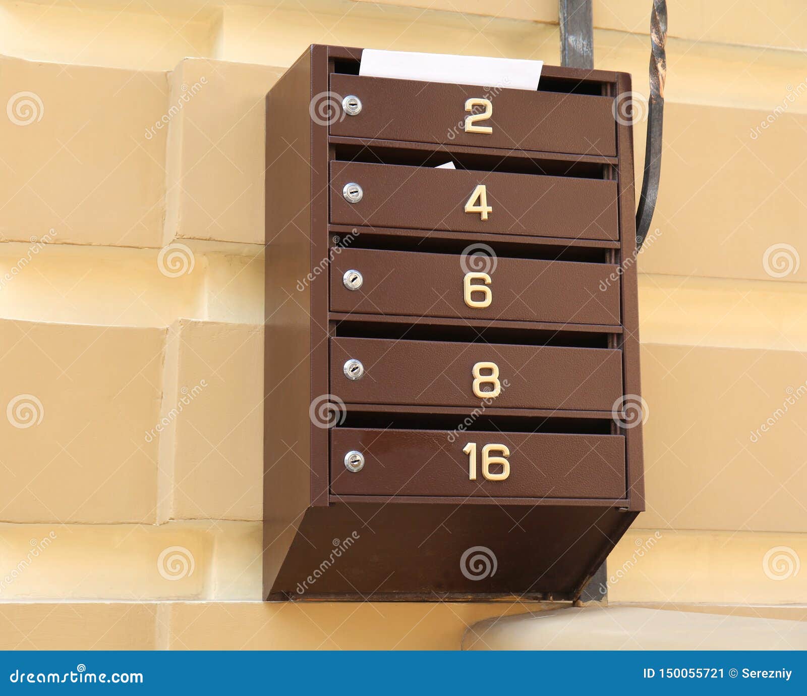 Letterbox Mail Station on Wall of Building Outdoors Stock Image - Image ...