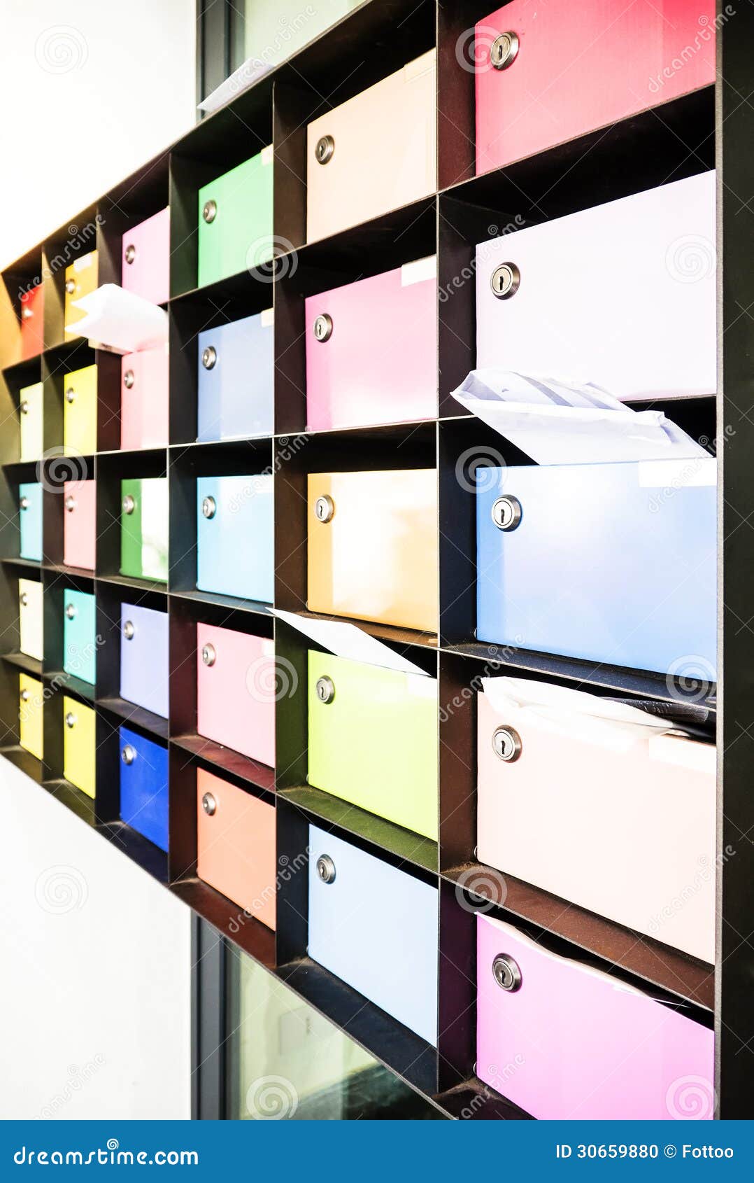 Letterboxes stock photo. Image of design, color, sparse - 30659880