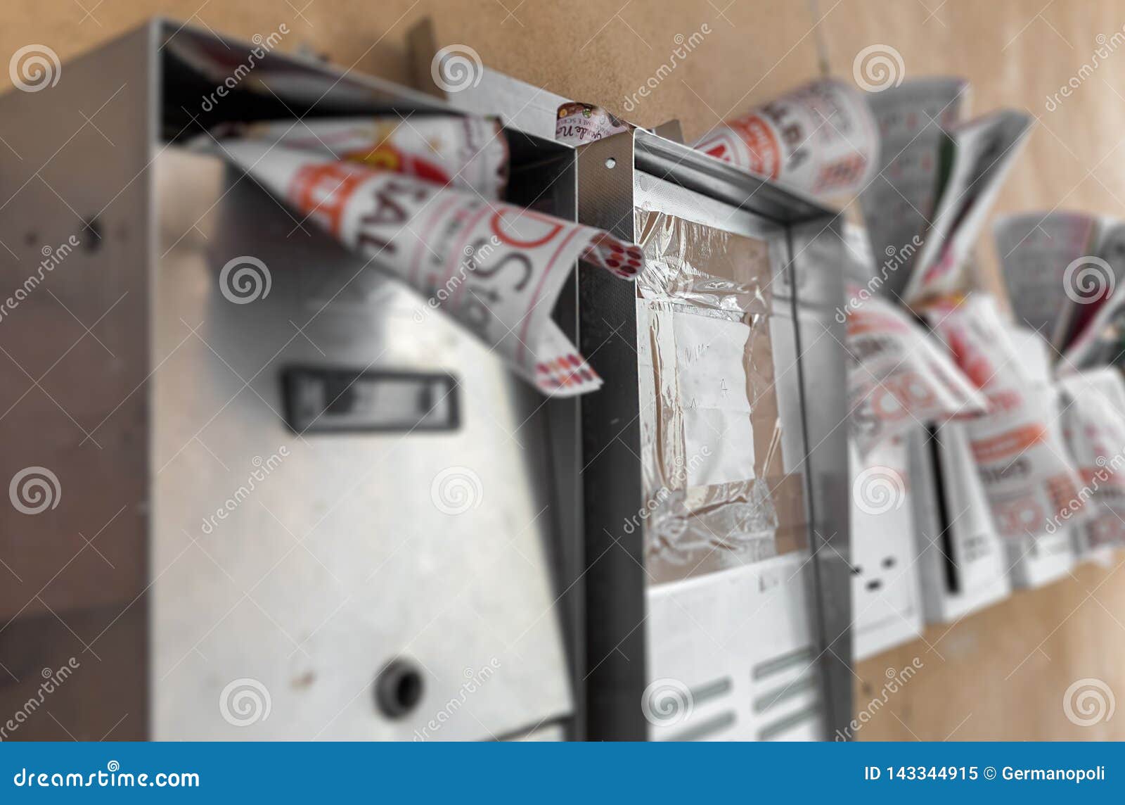 Letterboxes Full of Junk Mails Stock Image - Image of information ...