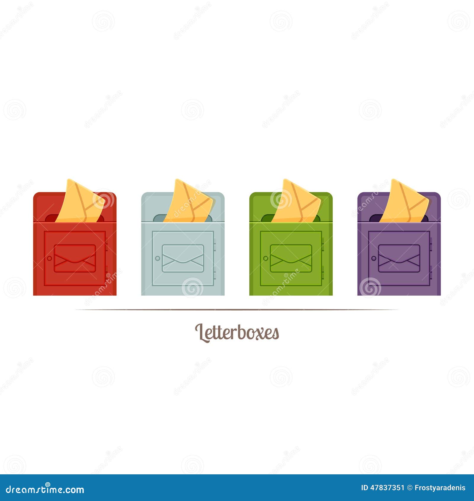 Letterboxes Cartoon Vector | CartoonDealer.com #47837351