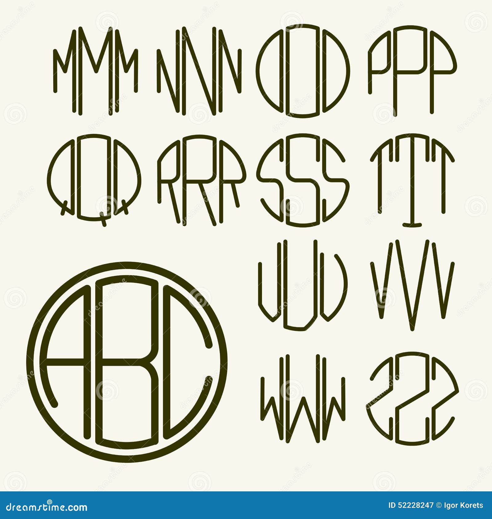 Lettere Del Modello Per Creare Monogramma Illustrazione Vettoriale ...