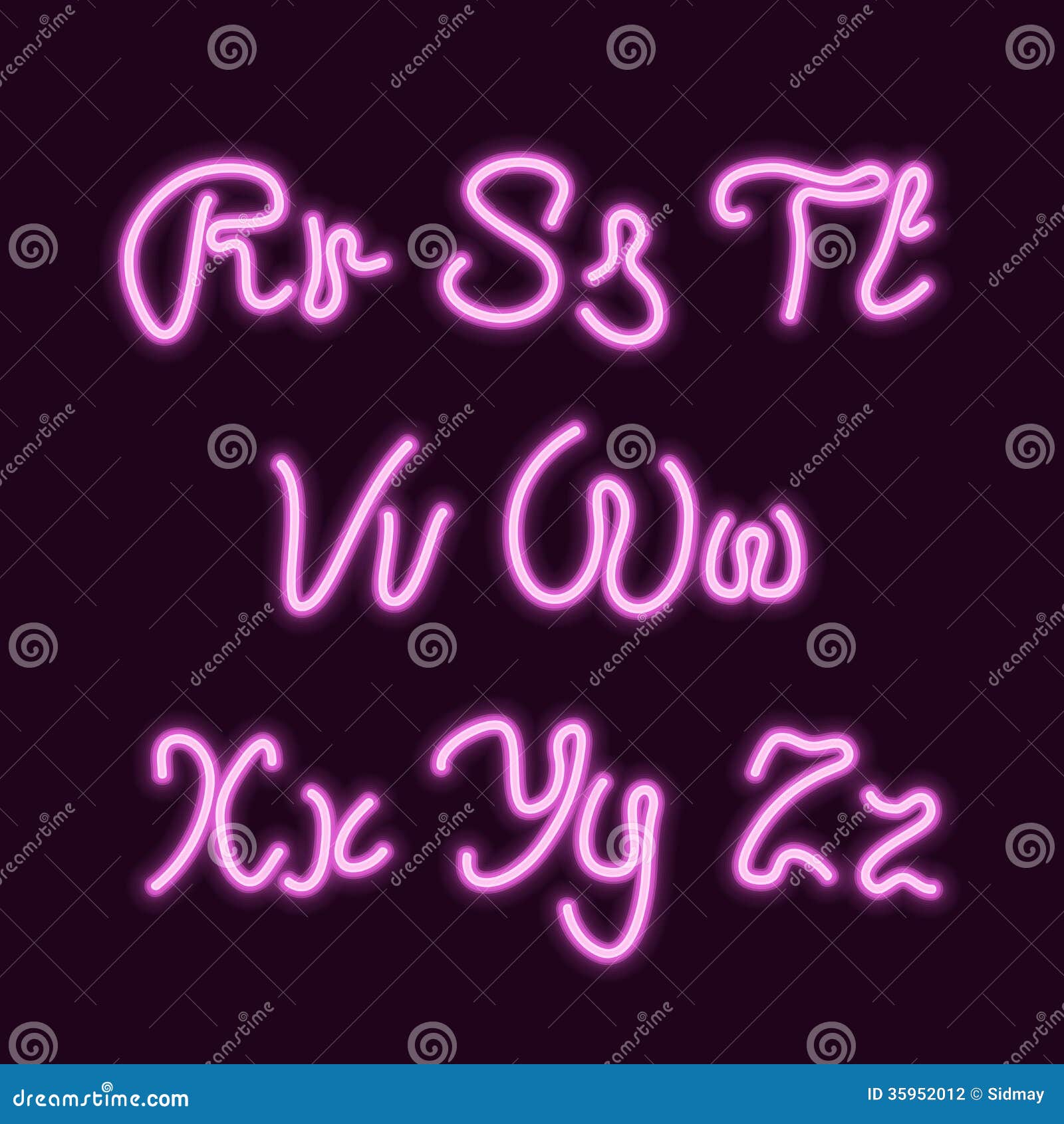 Lettere Trasparenti Realistiche Dei Tubi Al Neon Illustrazione ...