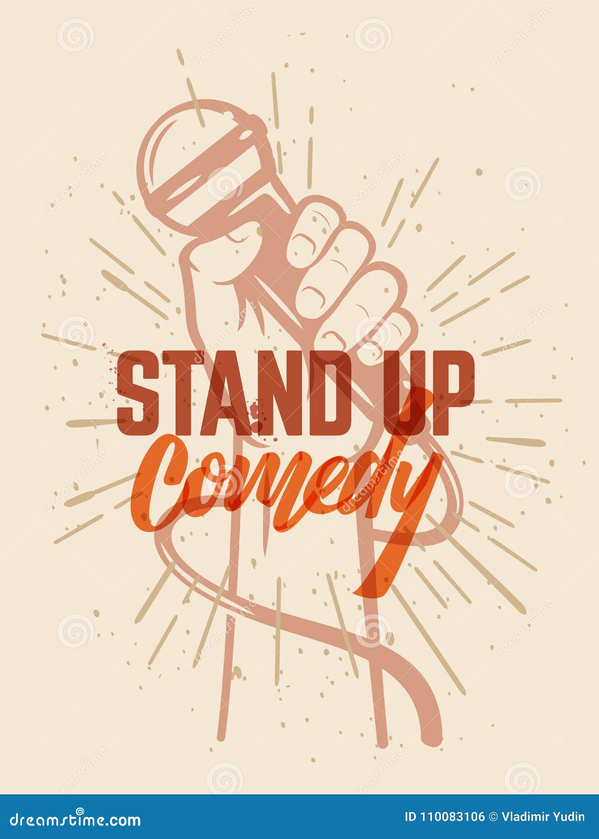 Lettered Text Stand Up Comedy. Stock Vector - Illustration of ...
