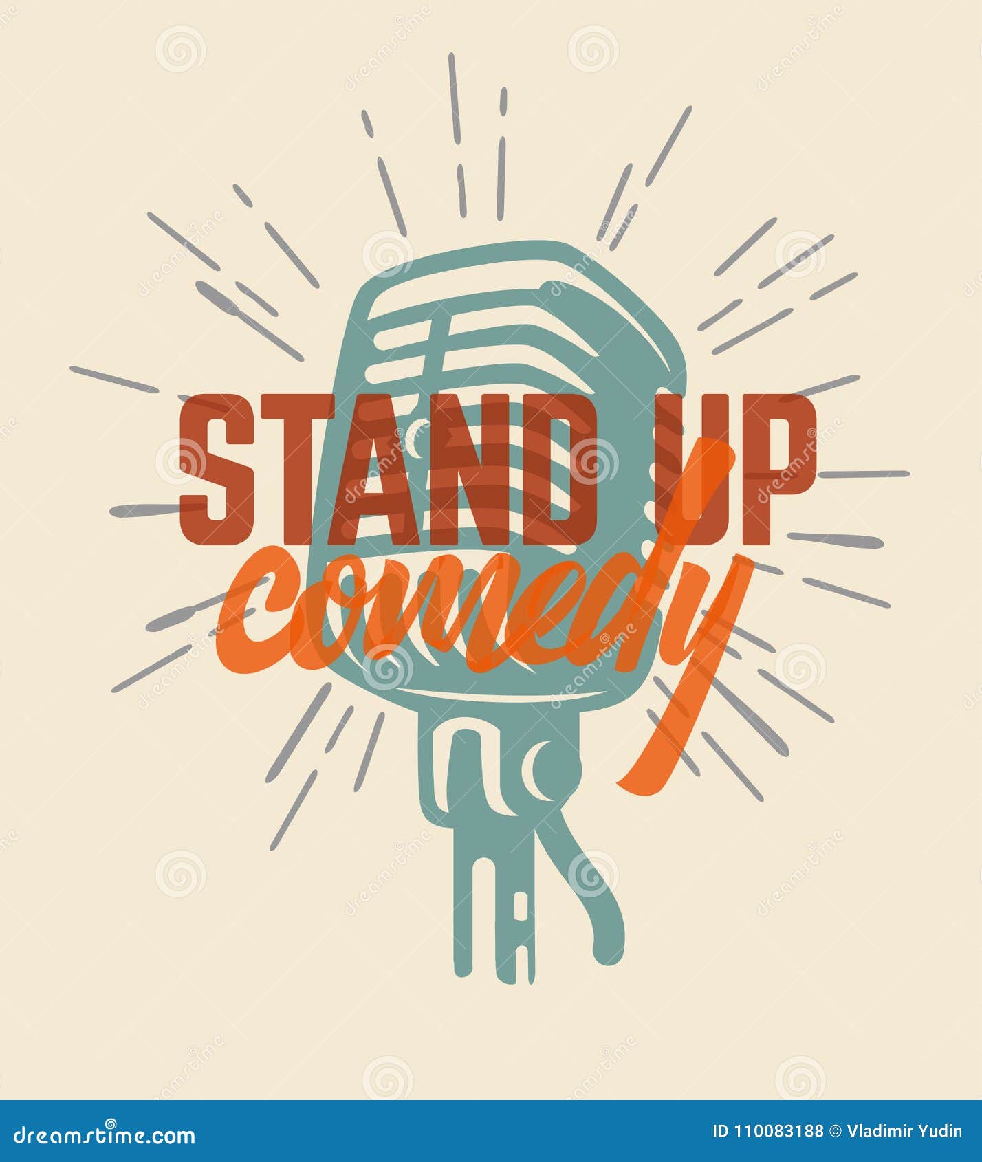 Lettered Text Stand Up Comedy. Stock Vector - Illustration of engraving ...