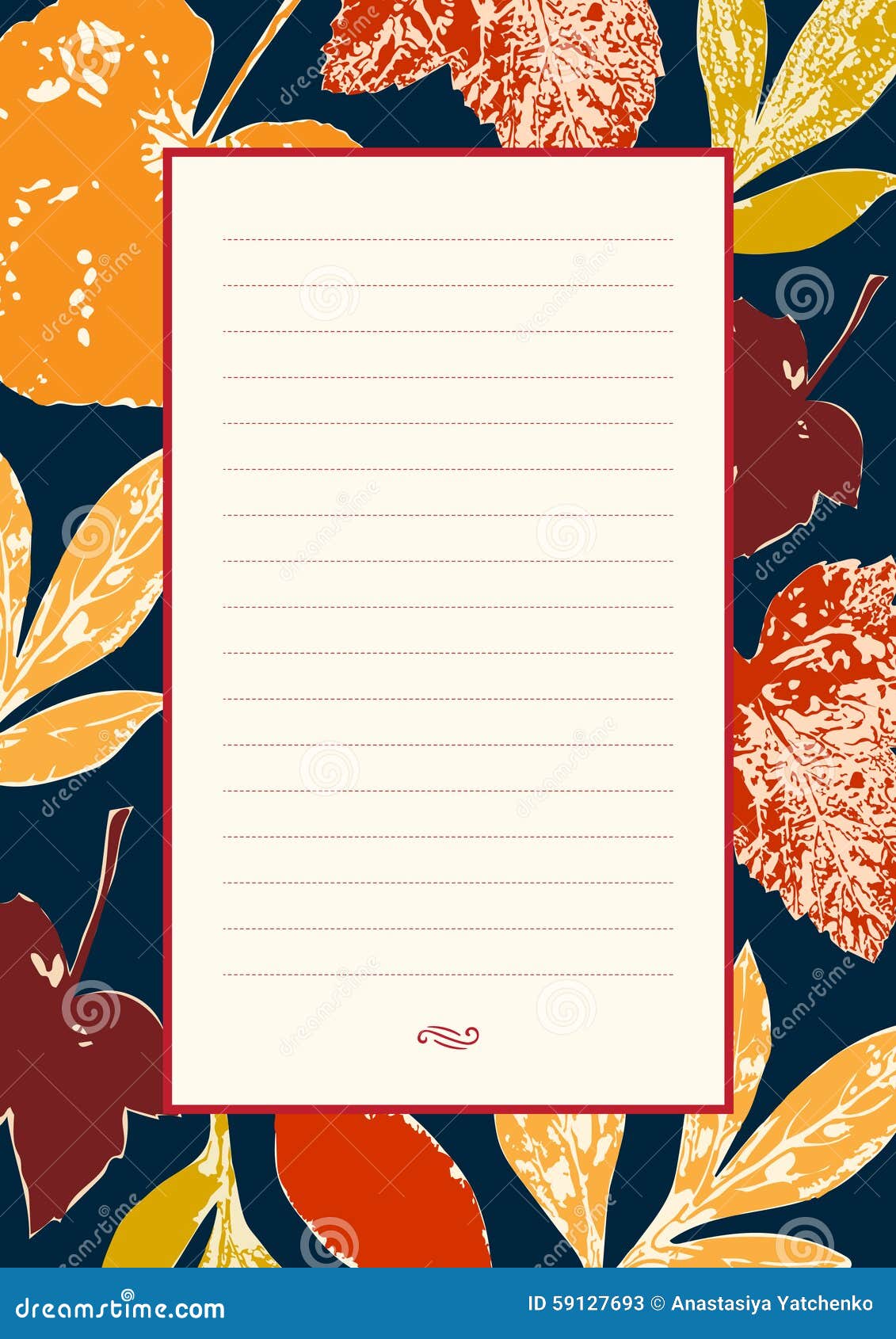 Letterhead with Autumn Leaves. Stock Vector - Illustration of natural ...