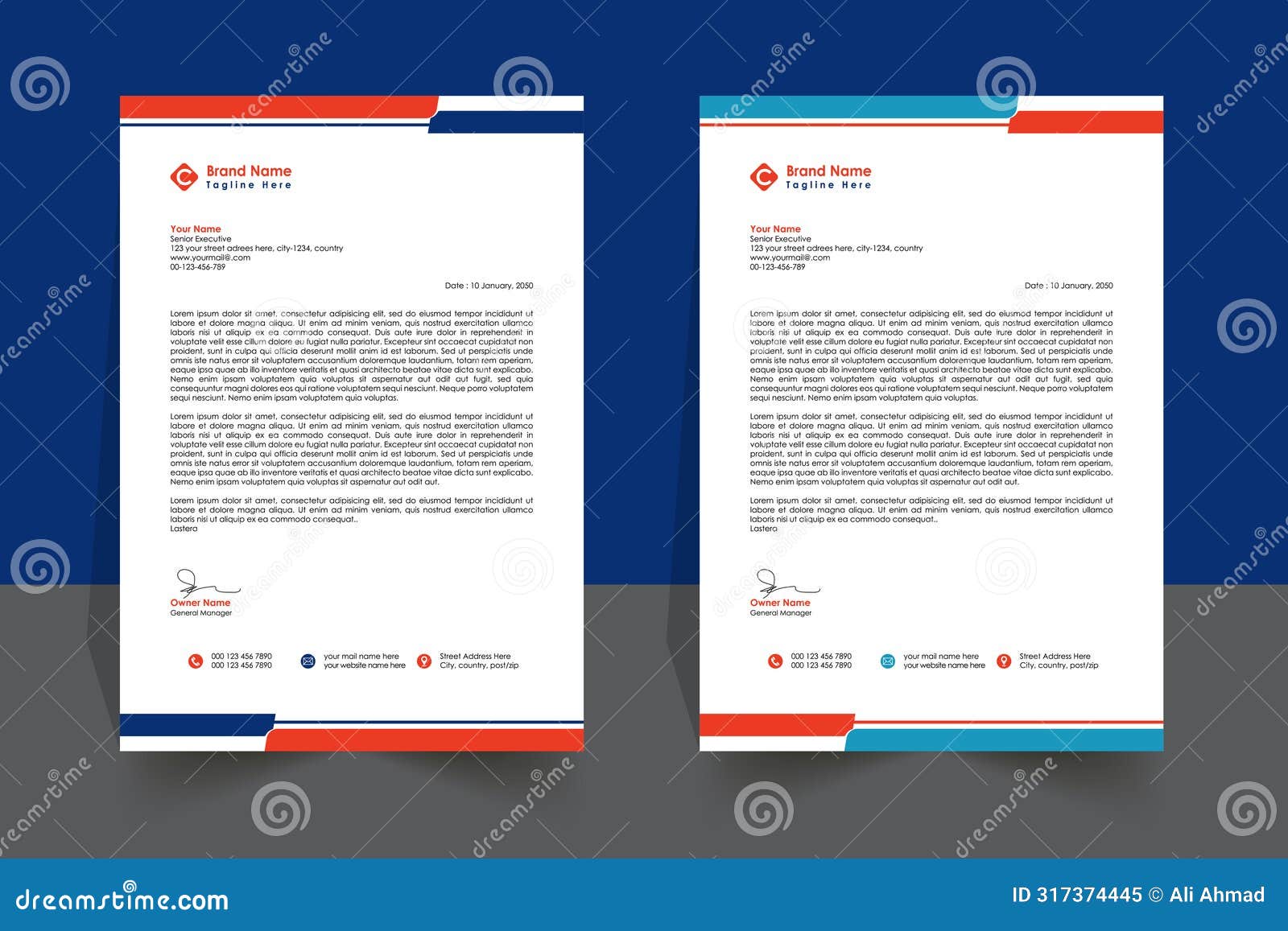 Most Popular Modern Business Pad Design Letterhead Pad Template Stock ...