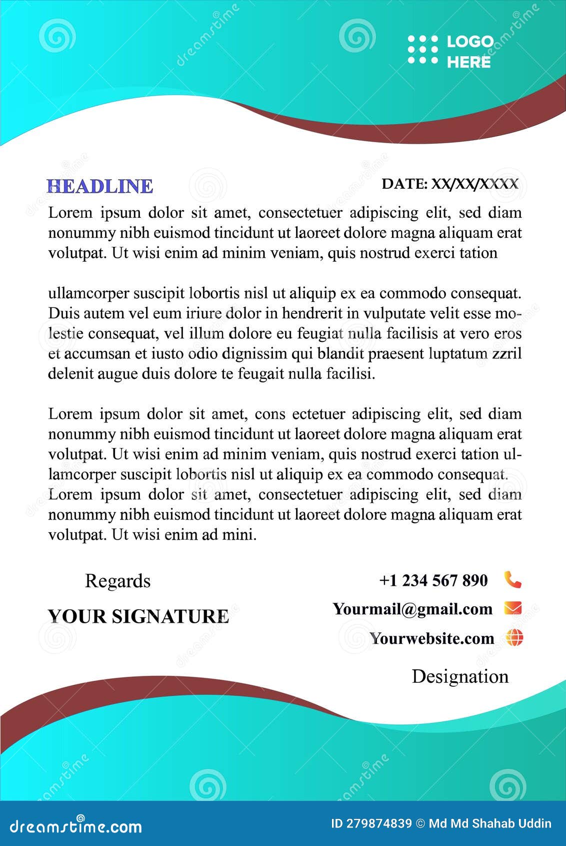 Dynamic Connections Vibrant Letterhead Design Stock Vector ...