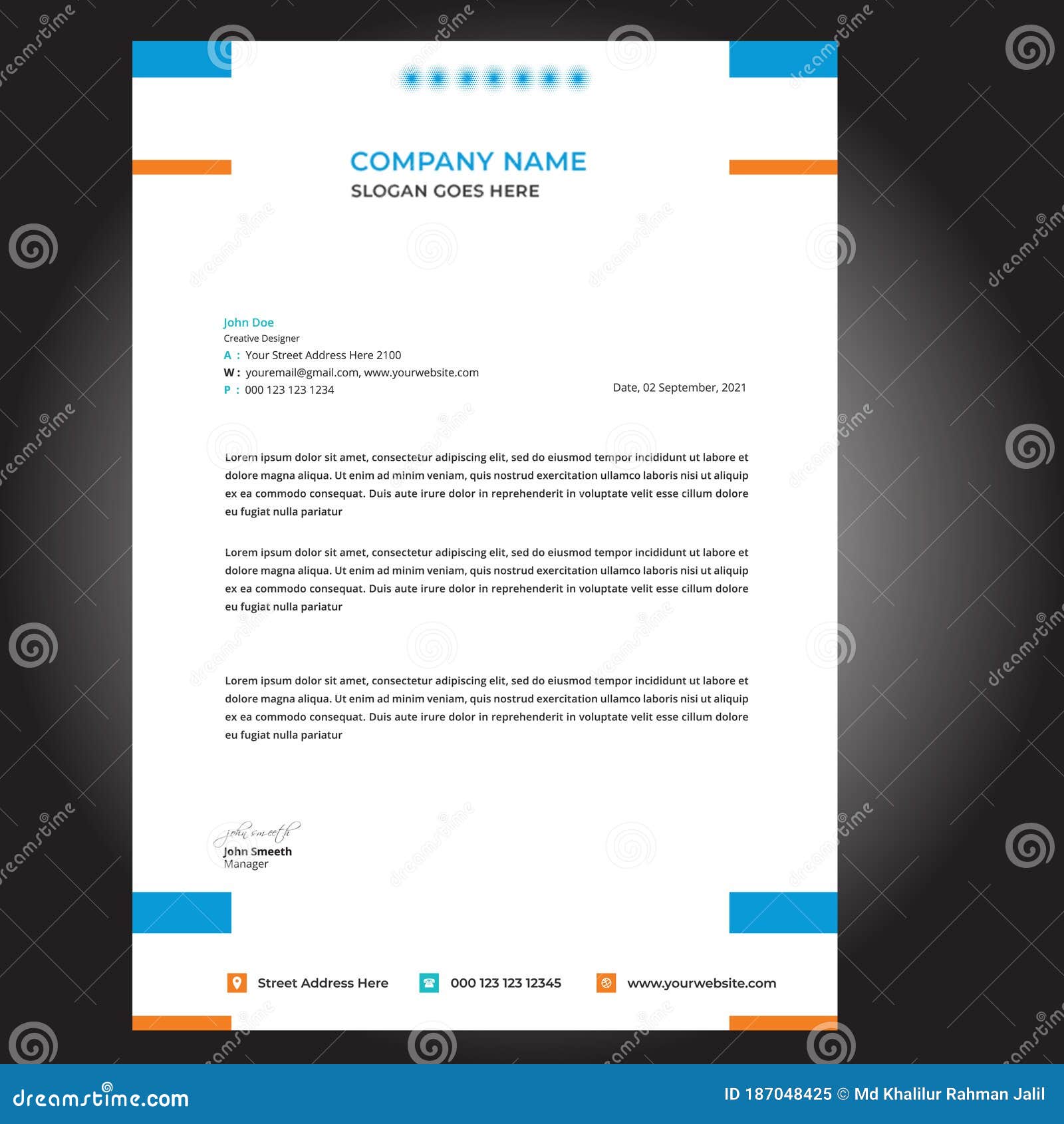 Letterhead Template,Background A4 Paper,Colorful Background Stock ...