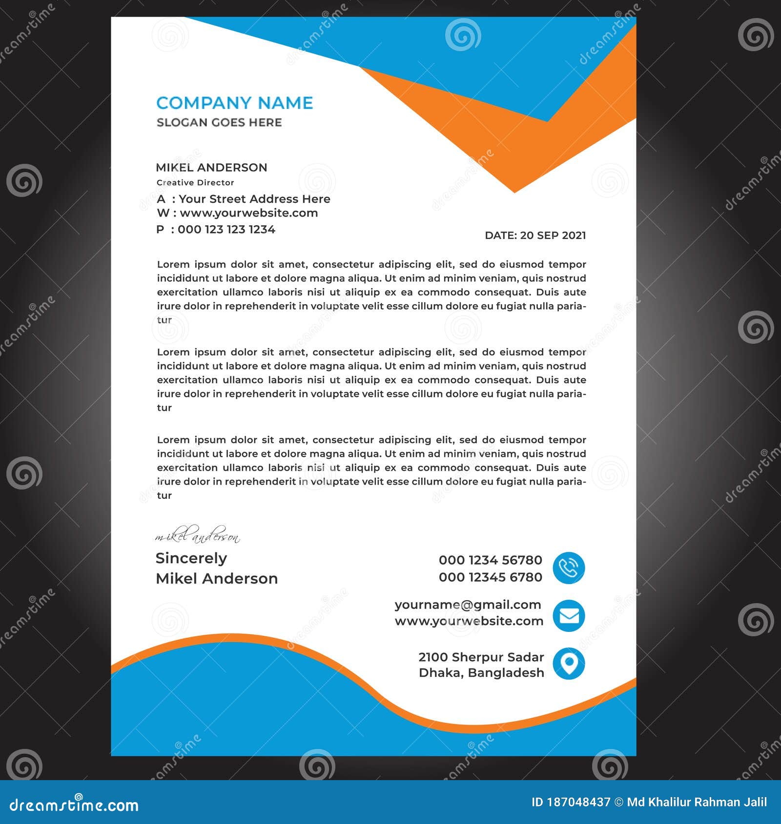 Letterhead Template,Background A4 Paper,Colorful Background Stock ...