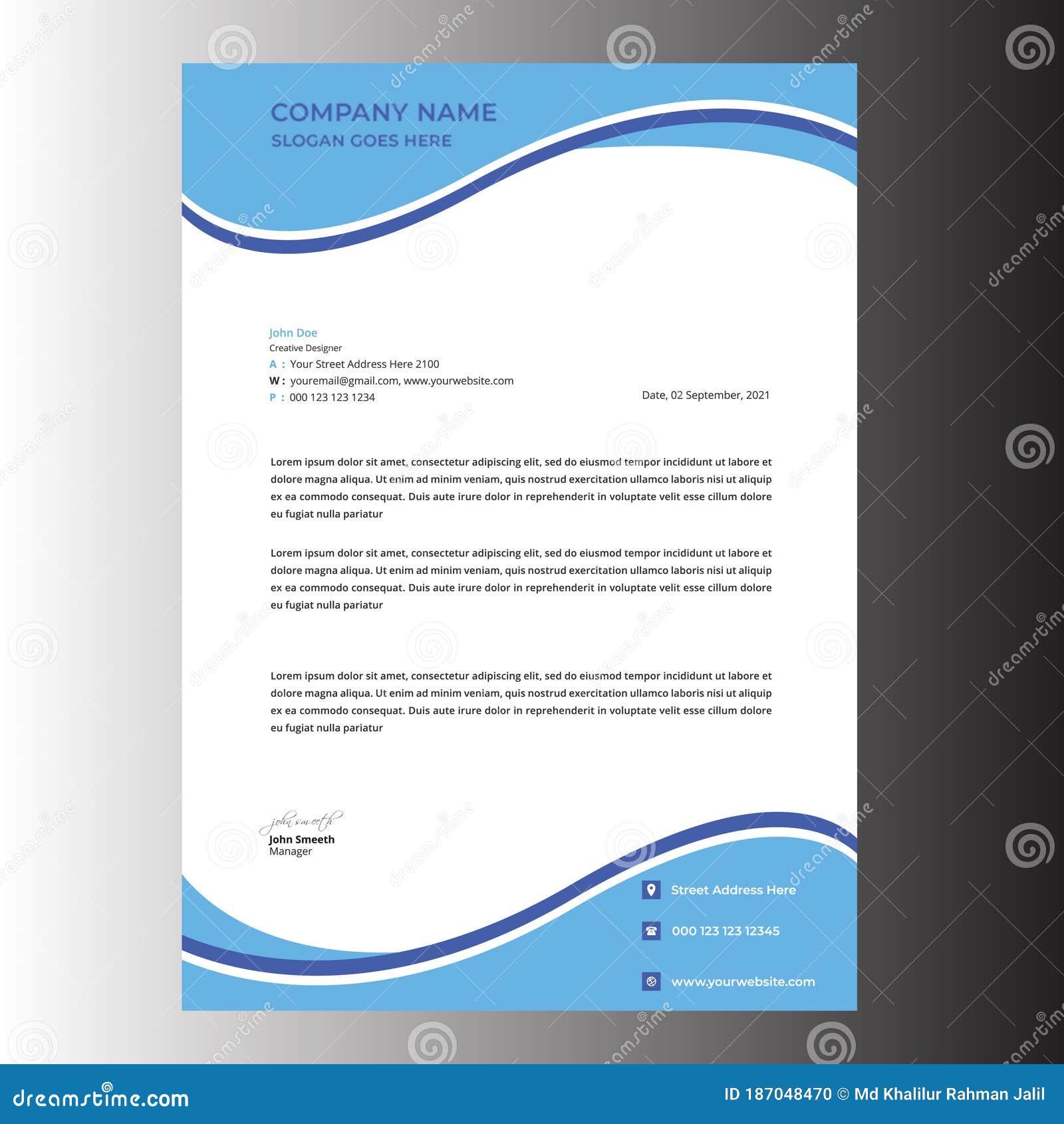 Letterhead Template,Background A4 Paper,Colorful Background Stock ...