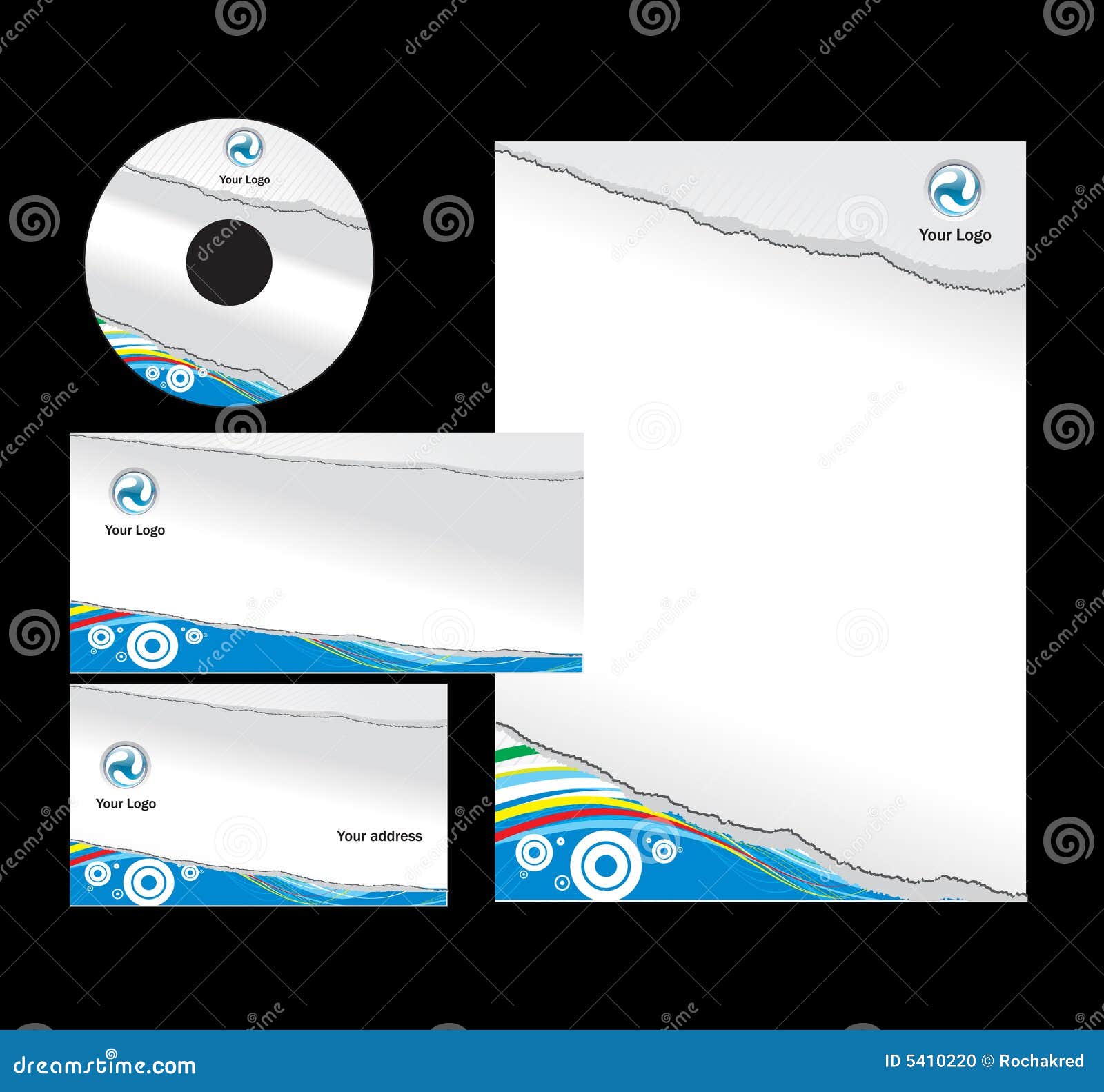 Letterhead Template Set Cartoon Vector | CartoonDealer.com #140729175