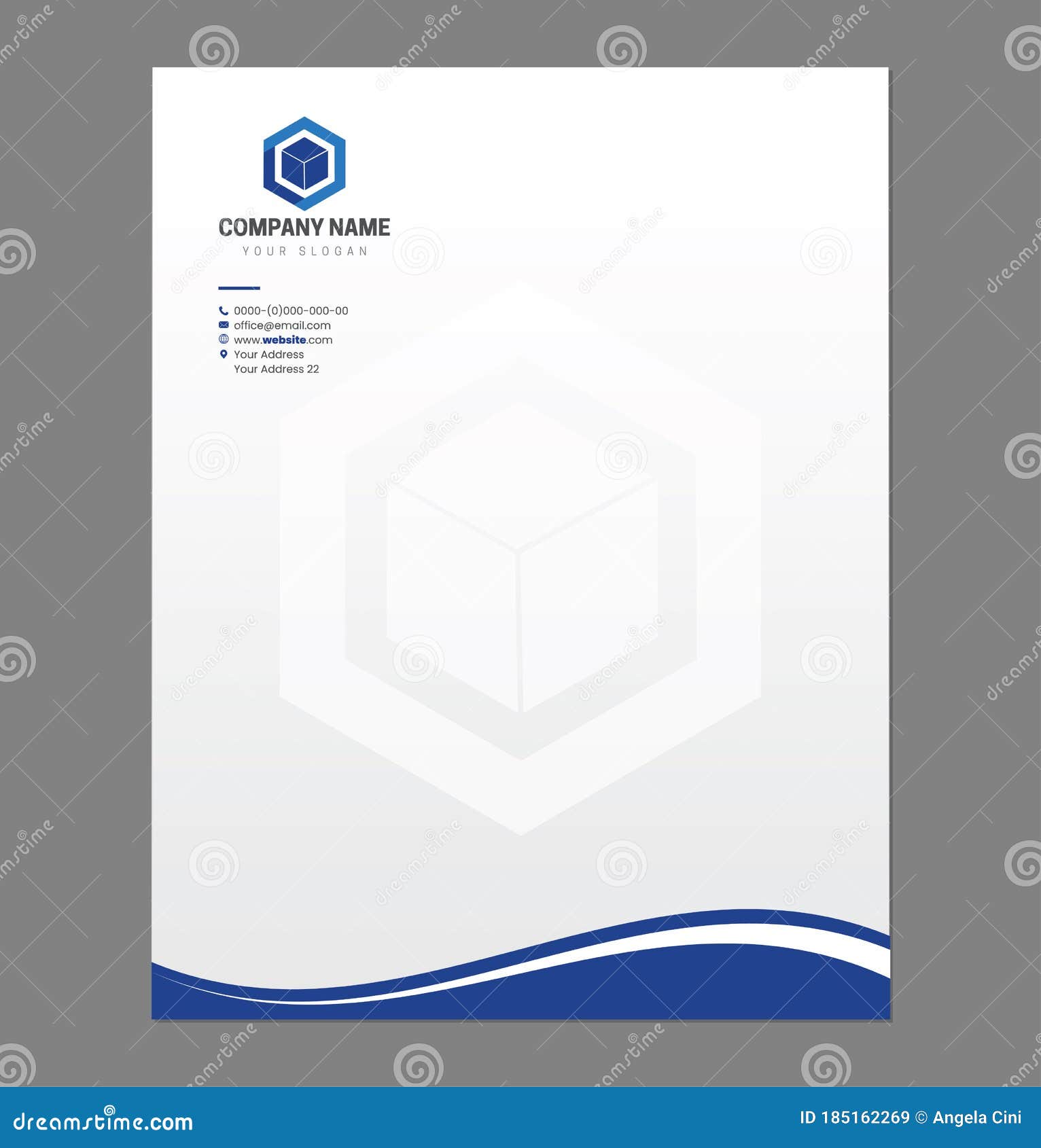 Letterhead Template for Print with Logo Stock Vector - Illustration of ...
