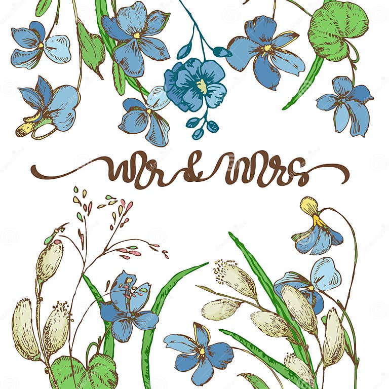 Hand Made Lettering Mr and Mrs for Wedding Decoration Stock Vector ...