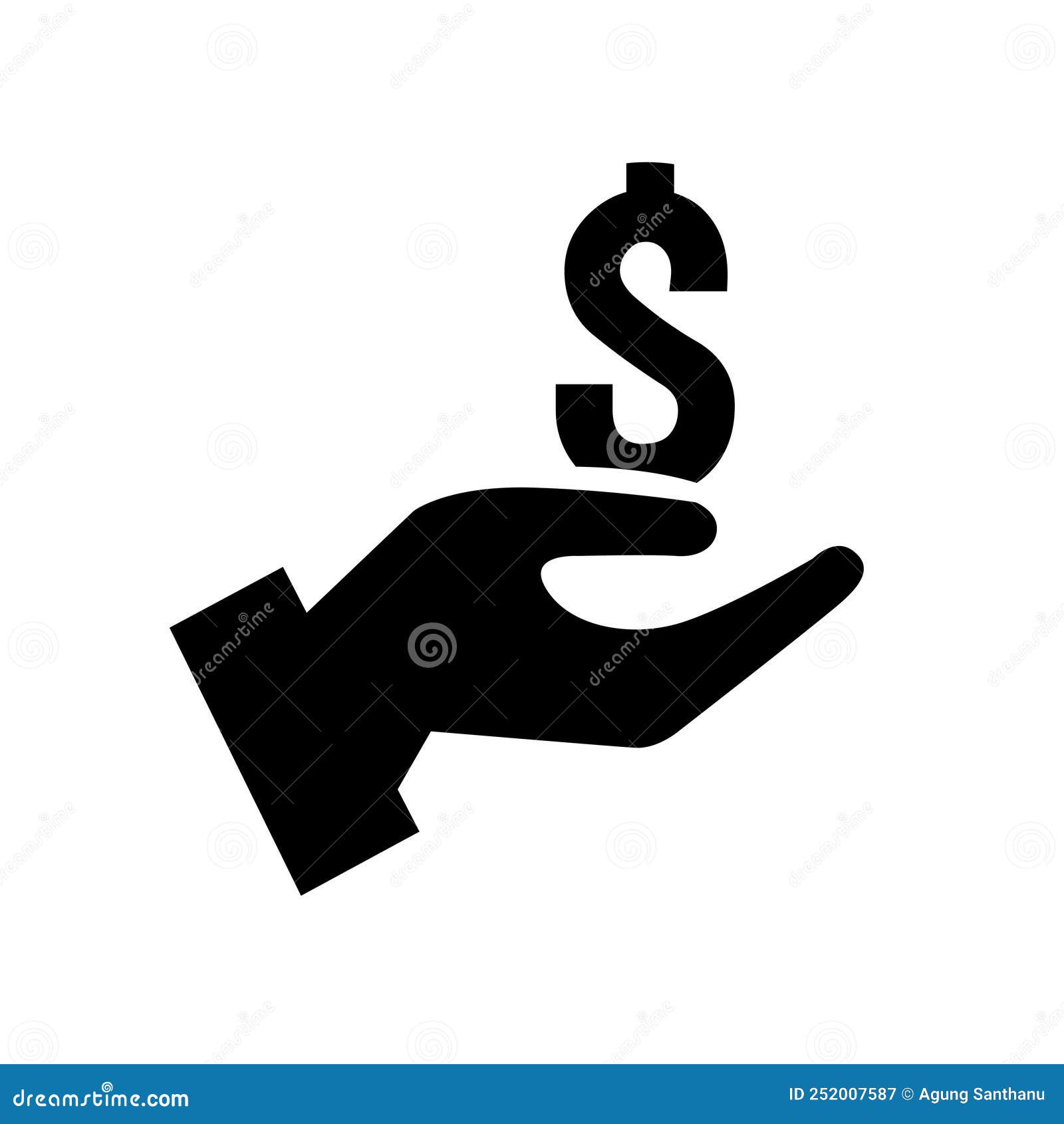 Wealth Care Symbol. Dollar and a Hand Palm Symbol Stock Vector ...