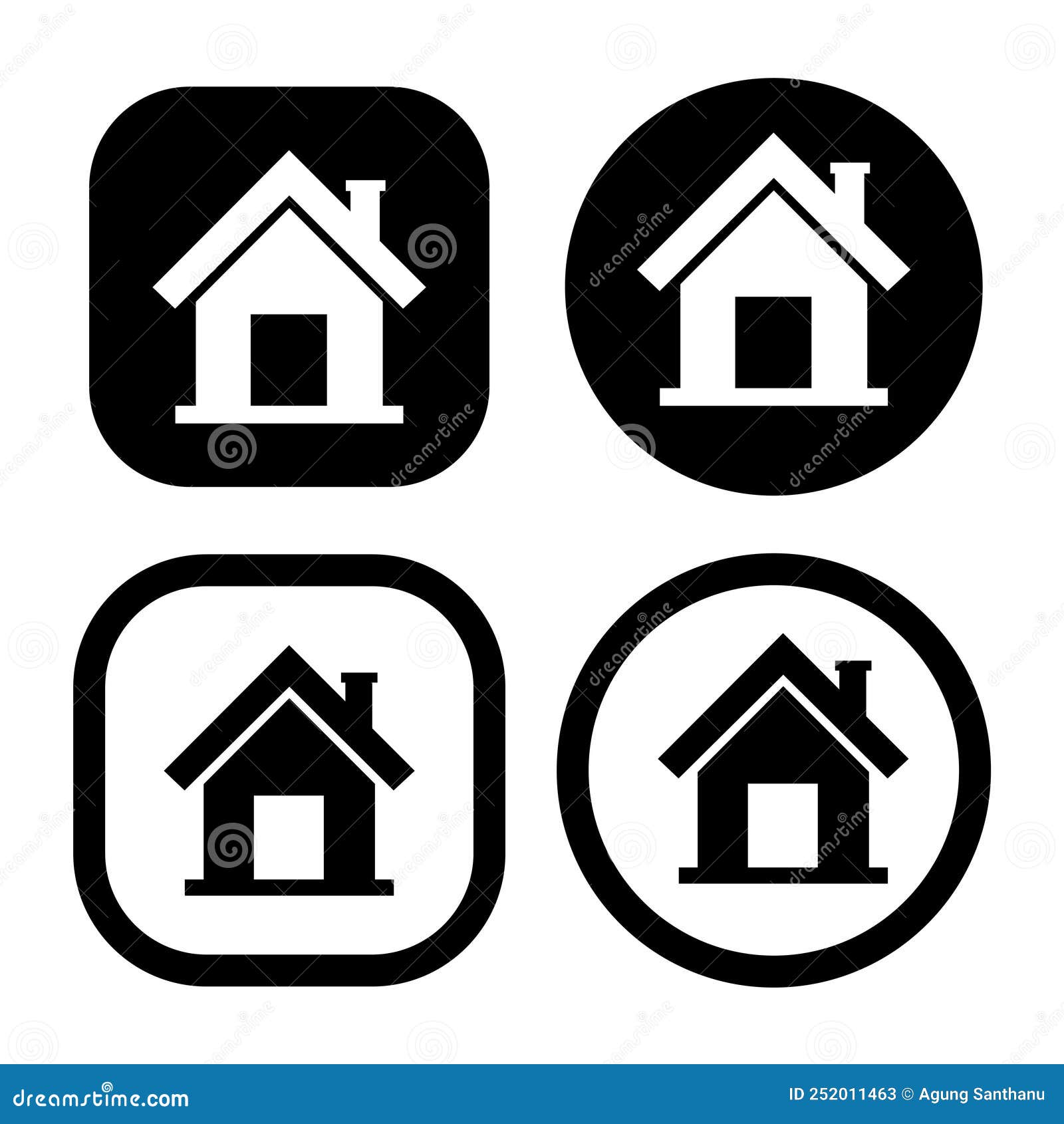 Set of House or Residence Vector Icon and Home Symbol Icon Vector ...