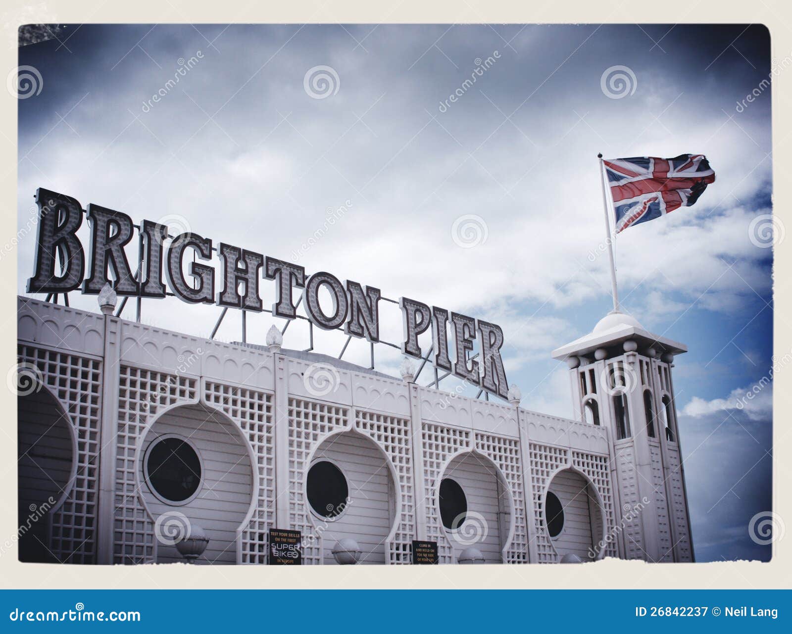 Lettering Above Brighton Pier Stock Image - Image of attraction ...