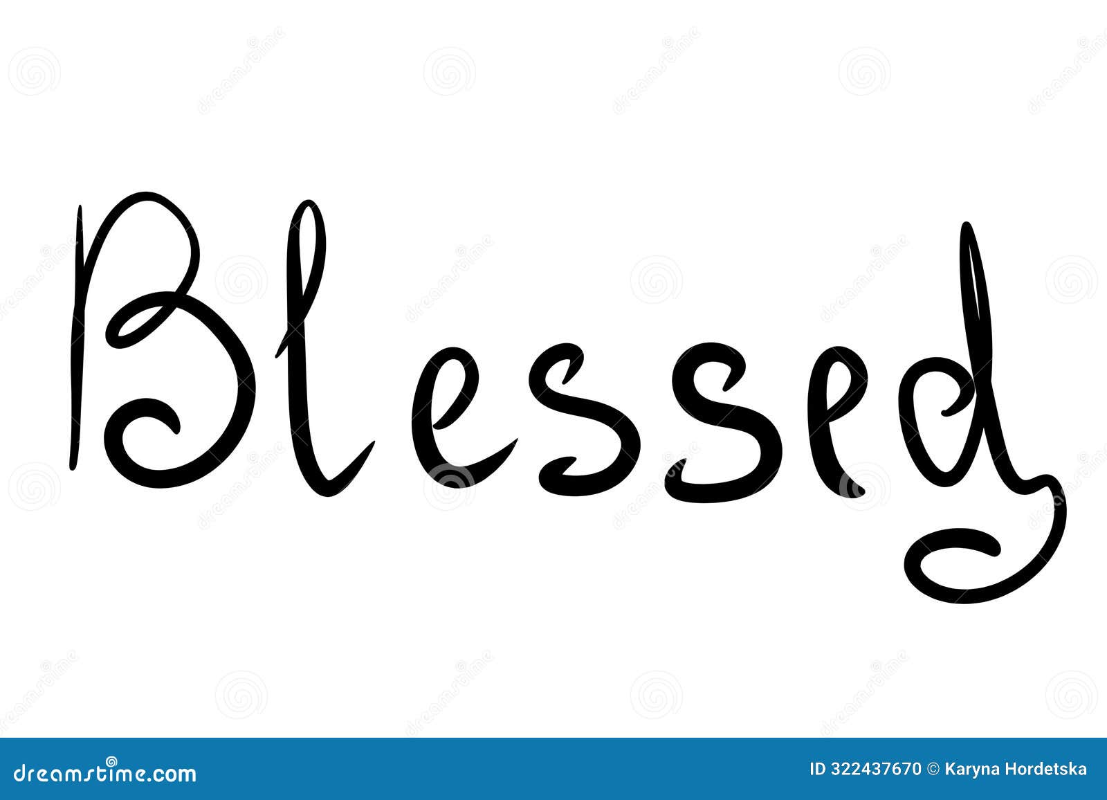 Lettering Blessed in Black Illustration Stock Illustration ...