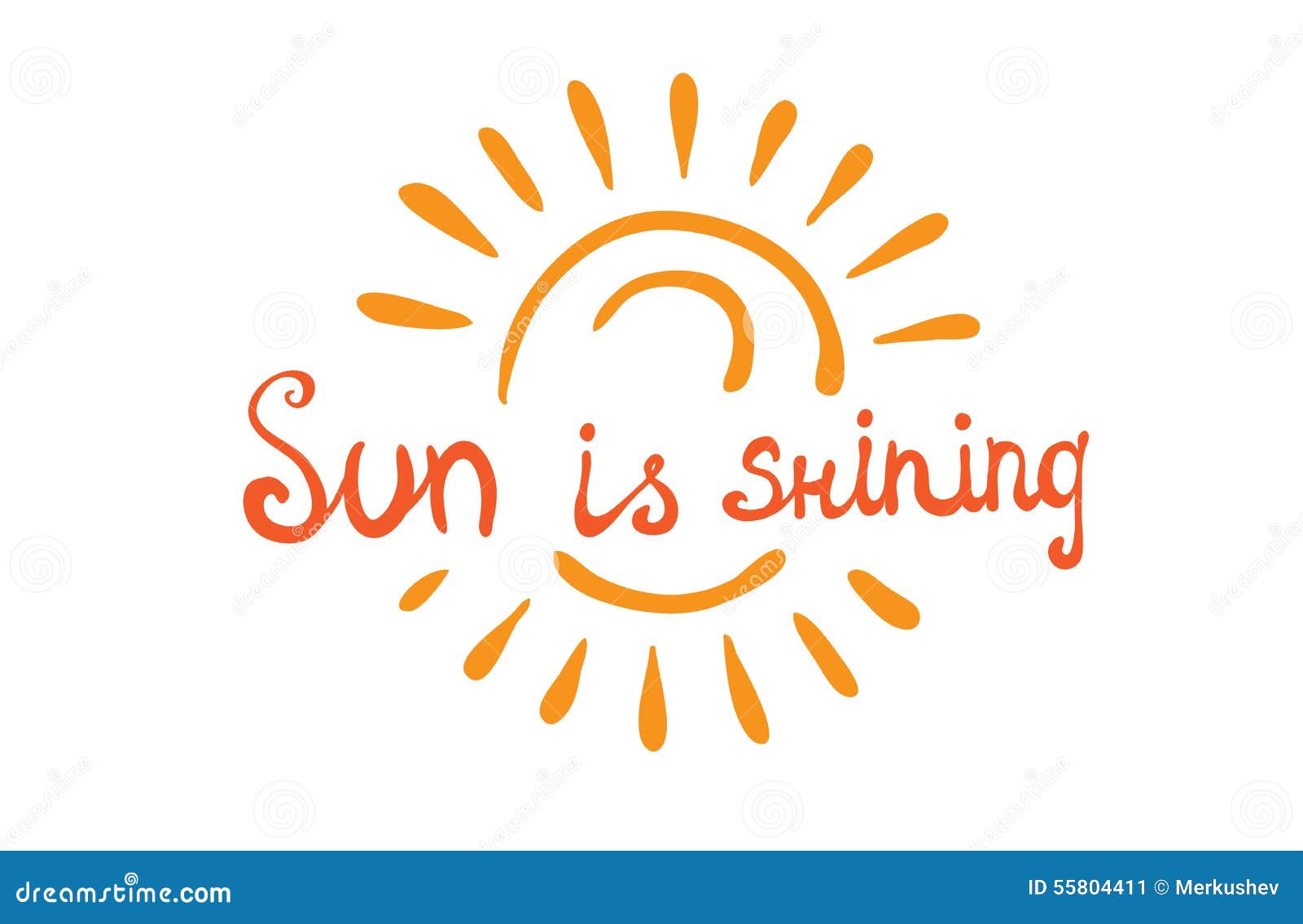 Lettering Calligraphic Phrase SUN is SHINING Stock Vector ...