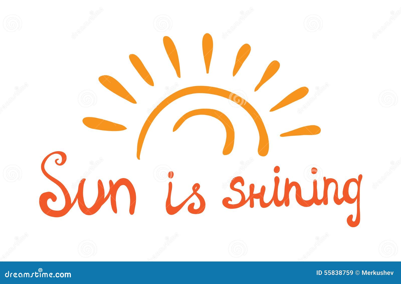 Lettering Calligraphic Phrase SUN is SHINING Stock Vector ...