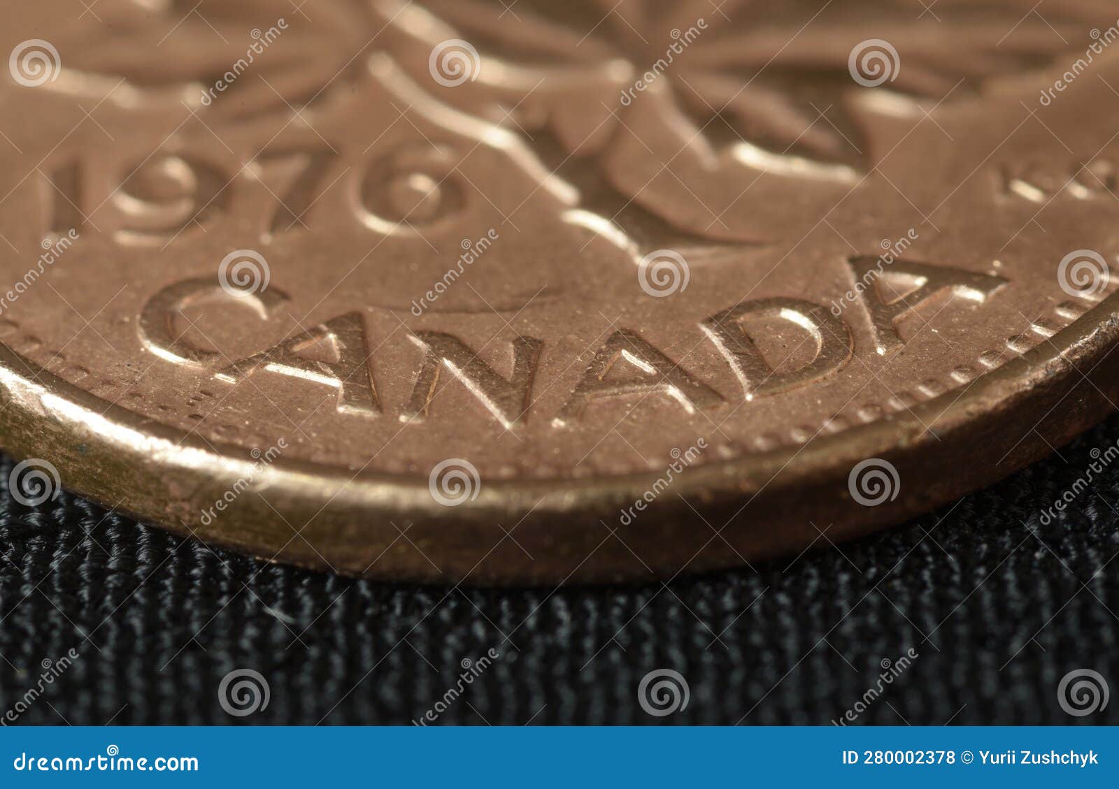 Lettering Canada on an Old, 1976 Year, One Cent Coin, Reverse Stock ...