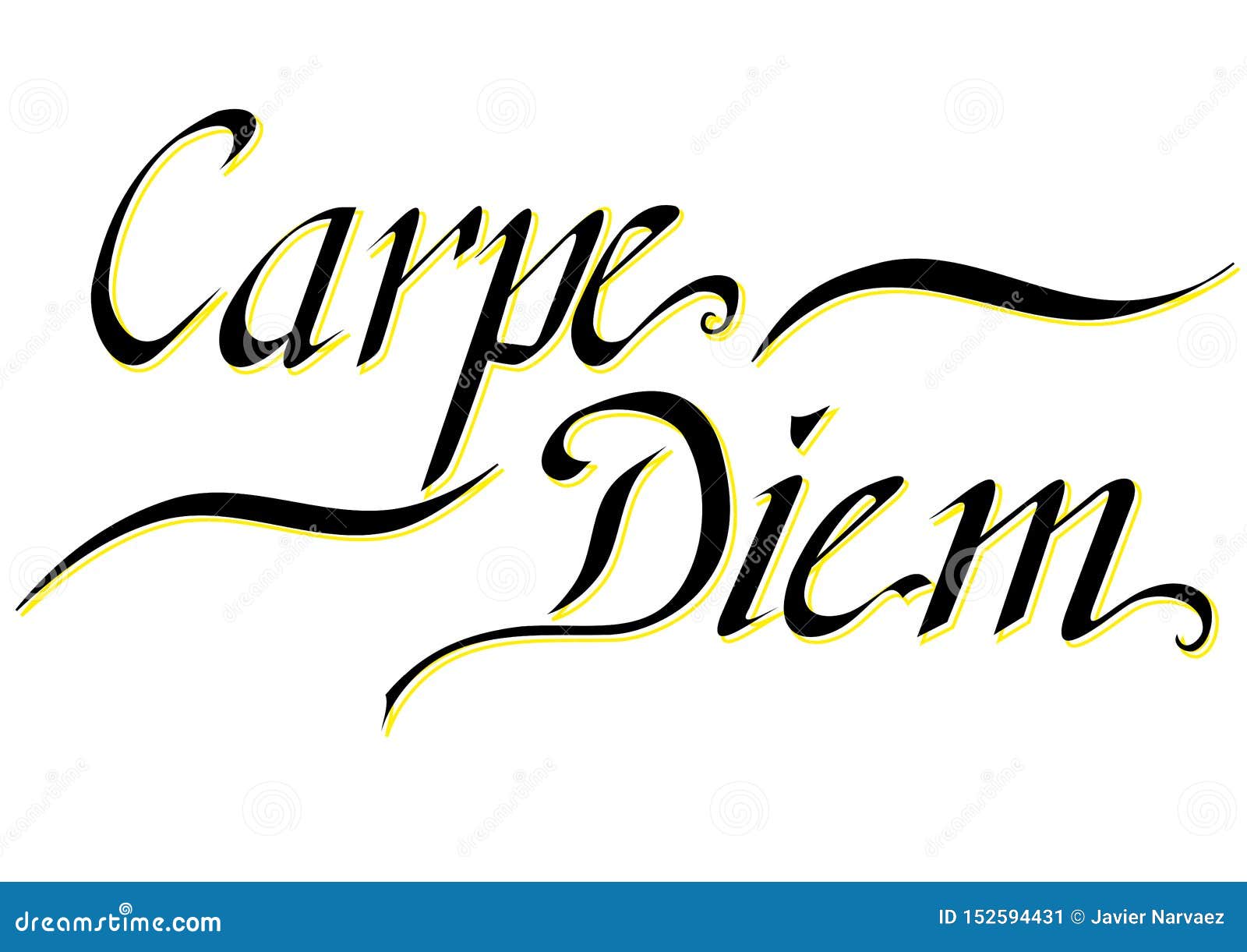 Lettering `Carpe Diem` in Black Stock Vector - Illustration of ...