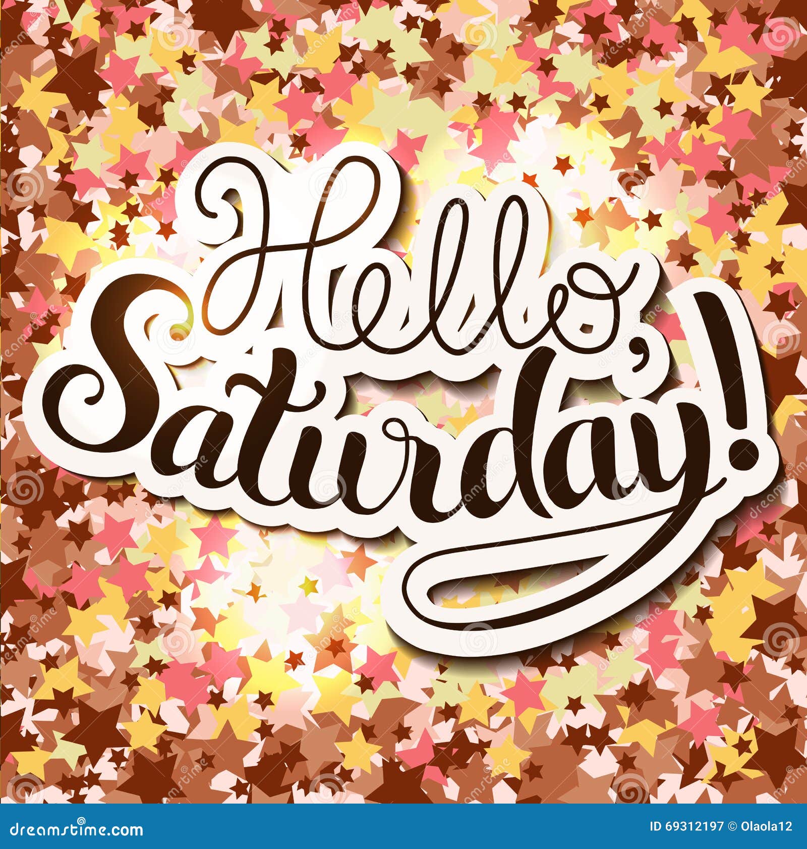 Lettering Composition Hello Saturday Stock Vector - Illustration of ...