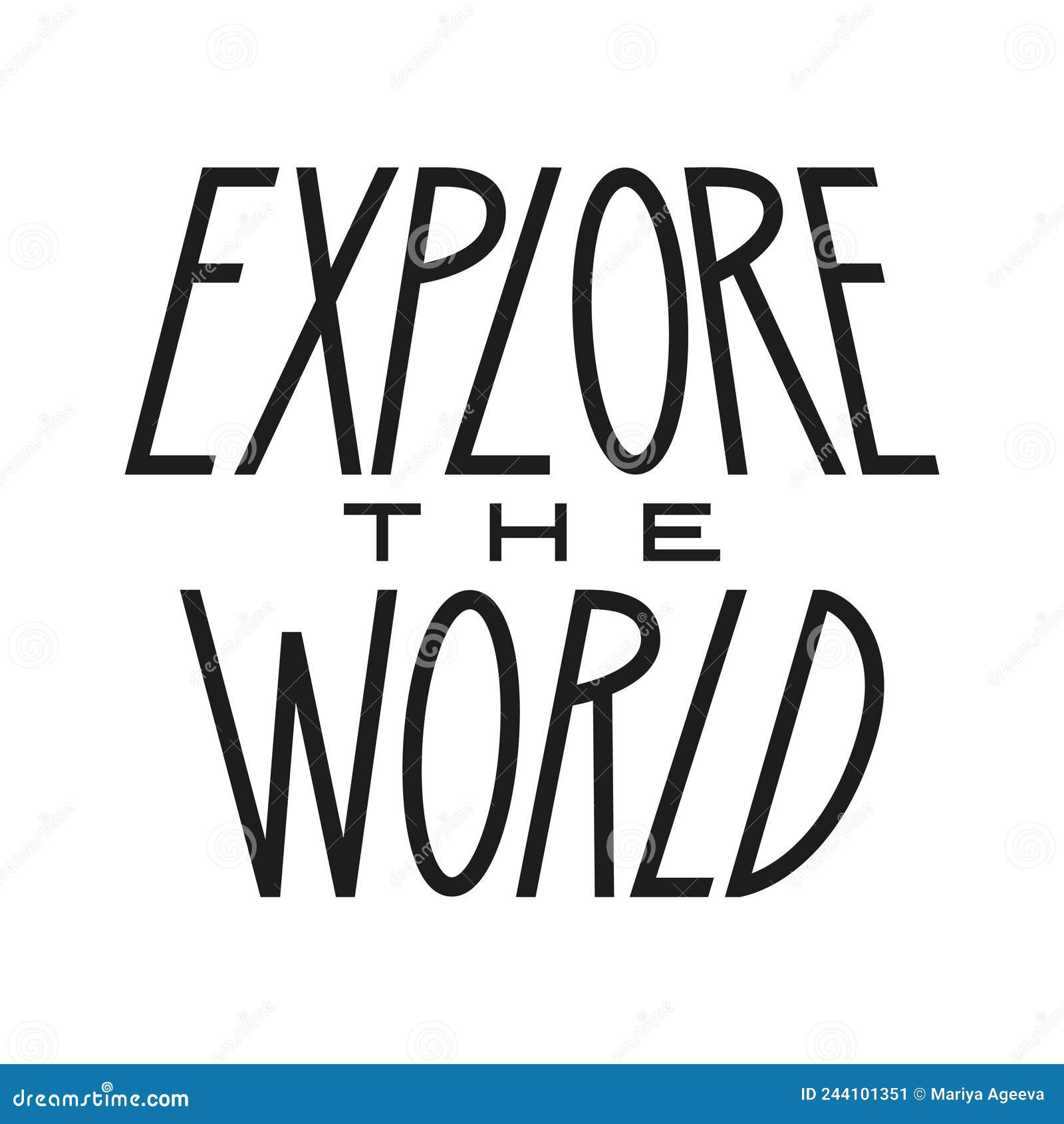 Lettering Composition with Words Explore the World Stock Vector ...