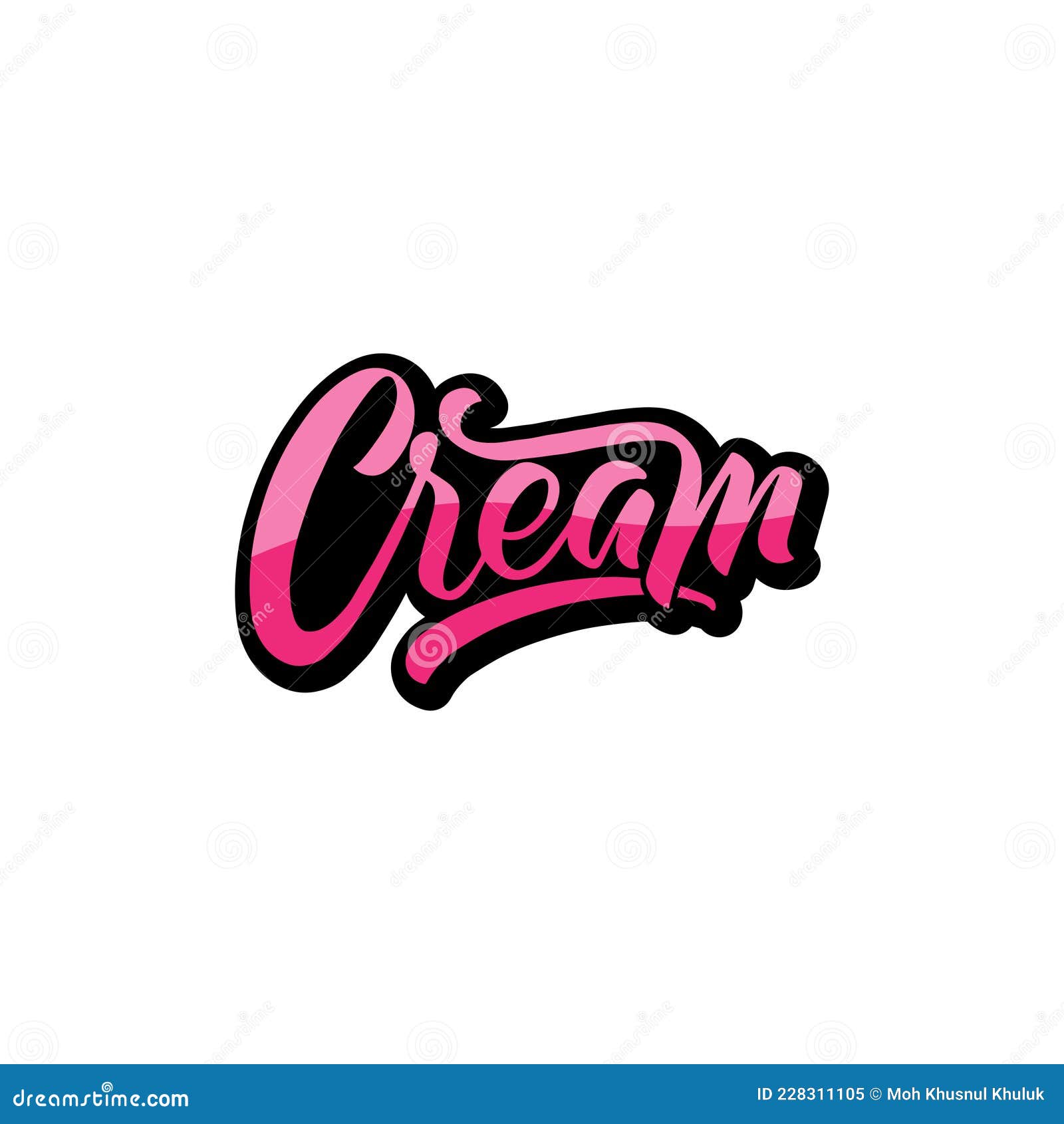 Lettering Cream Font Logo Simple Unique Stock Vector - Illustration of ...
