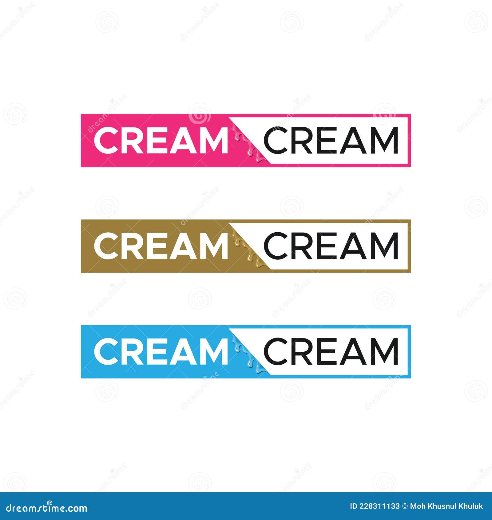 Lettering Cream Font Logo Simple Unique Stock Vector - Illustration of ...