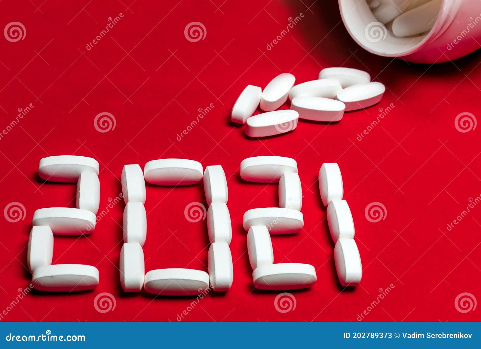 A Lettering 2021 Created by Pills Stock Image - Image of medicine ...