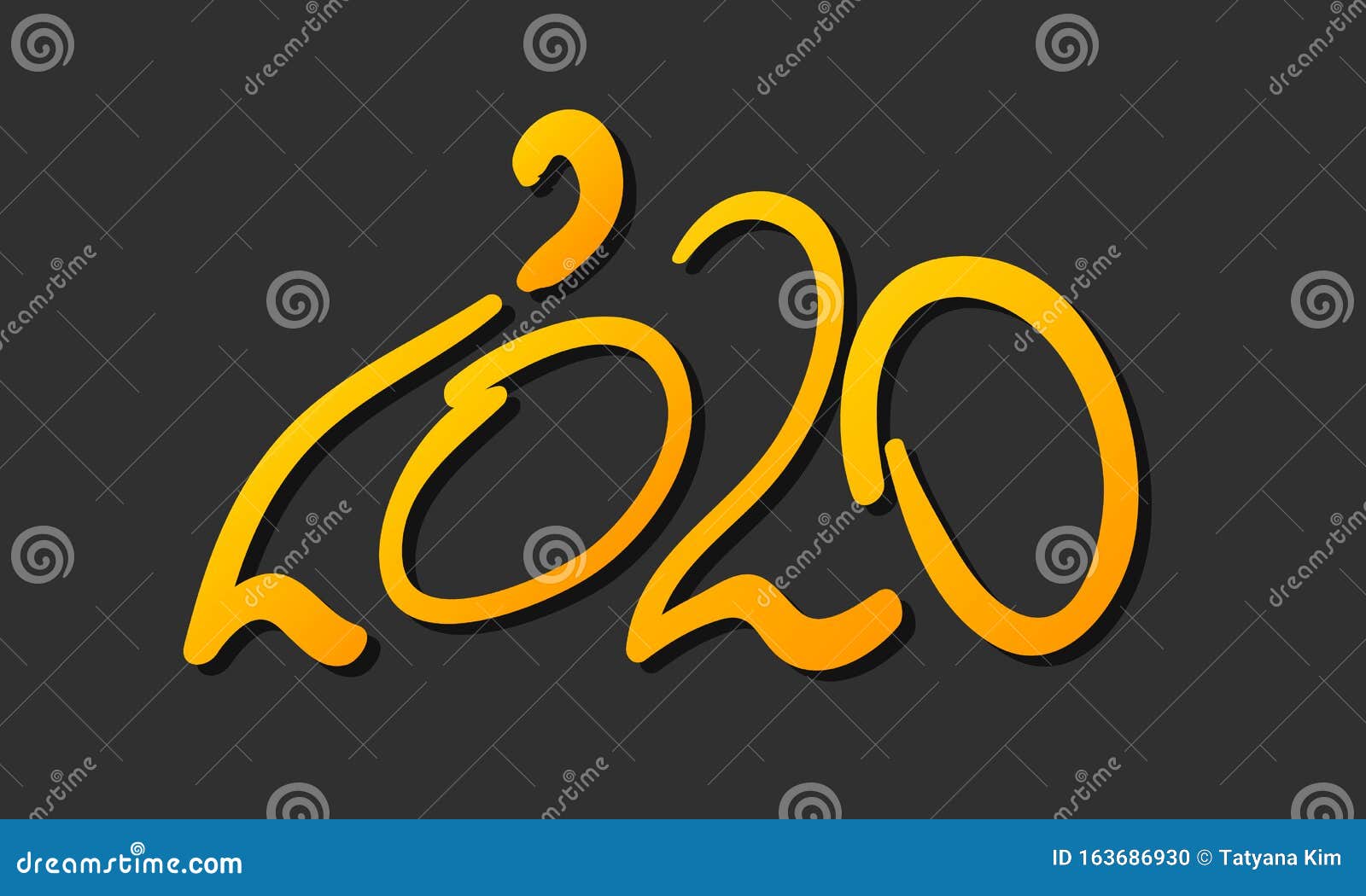 2020 Lettering. the Designation of a Calendar Year Stock Vector ...