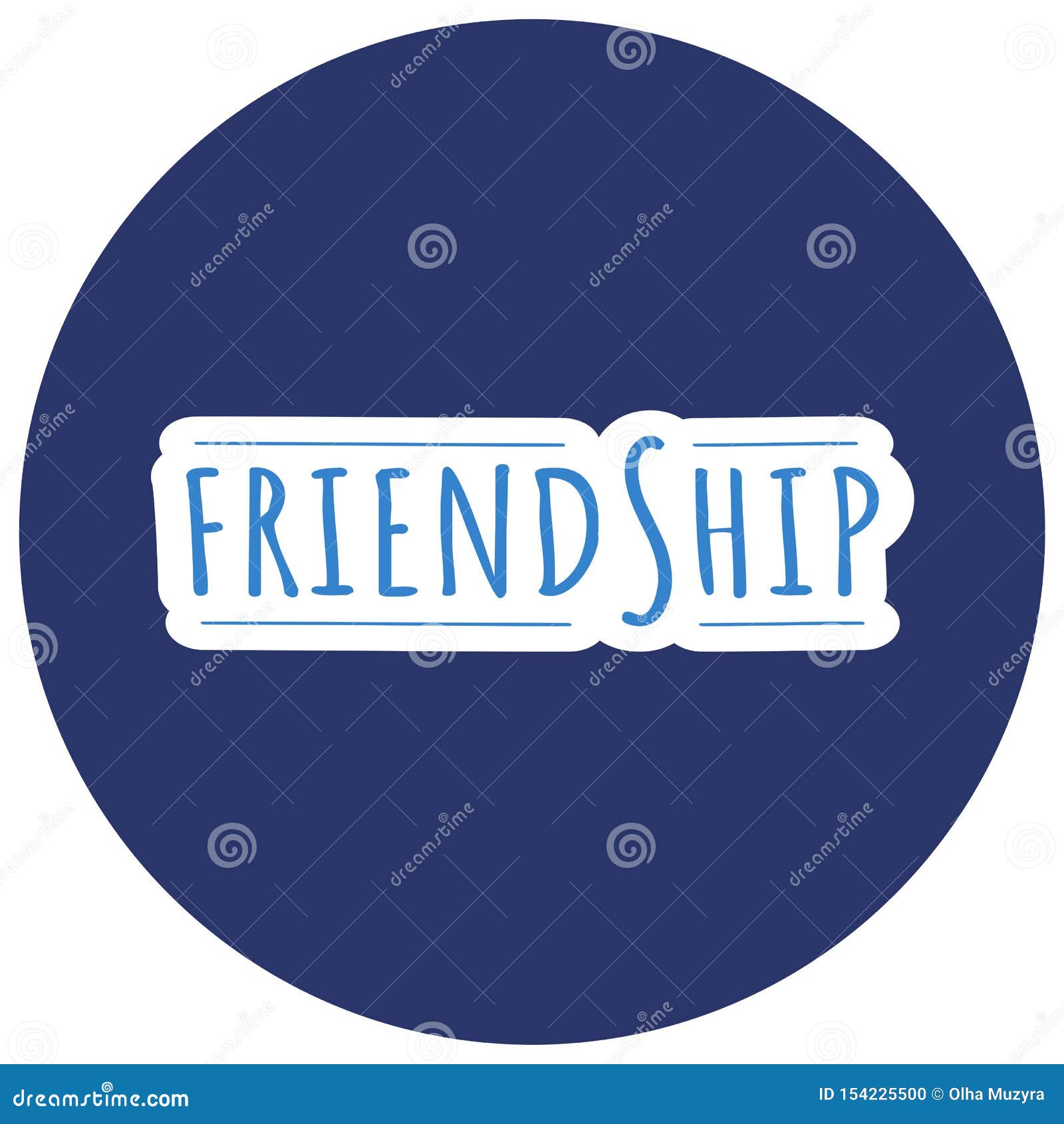 Lettering Doodle Friendship - Blue Sign Stock Illustration ...