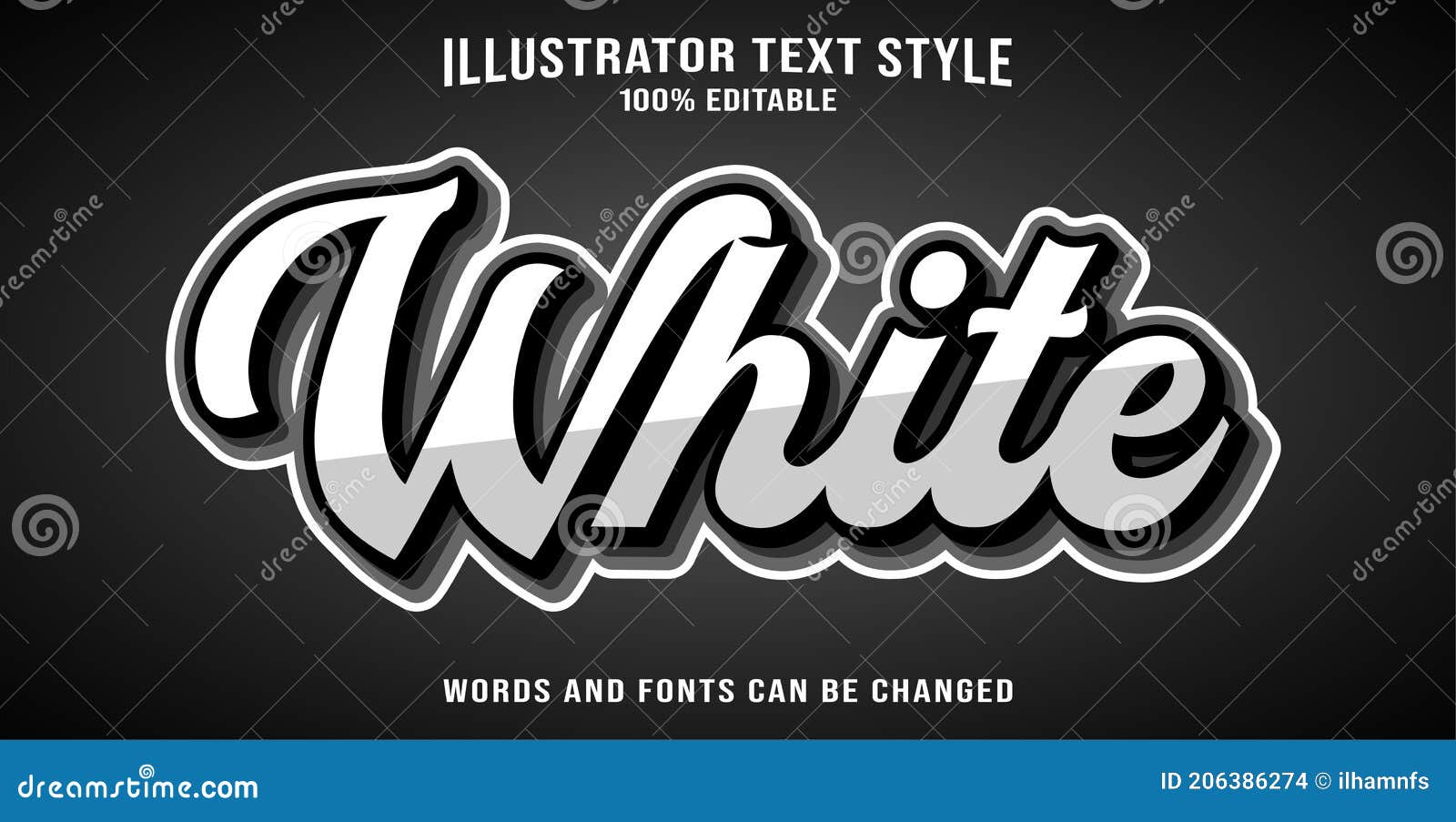 Lettering Editable Text Effect Style Stock Vector - Illustration of ...
