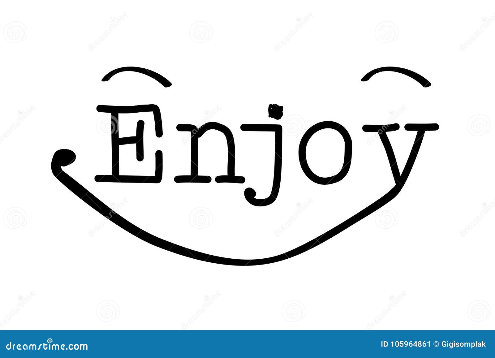 Lettering : Enjoy, Isolated on White Stock Vector - Illustration of ...