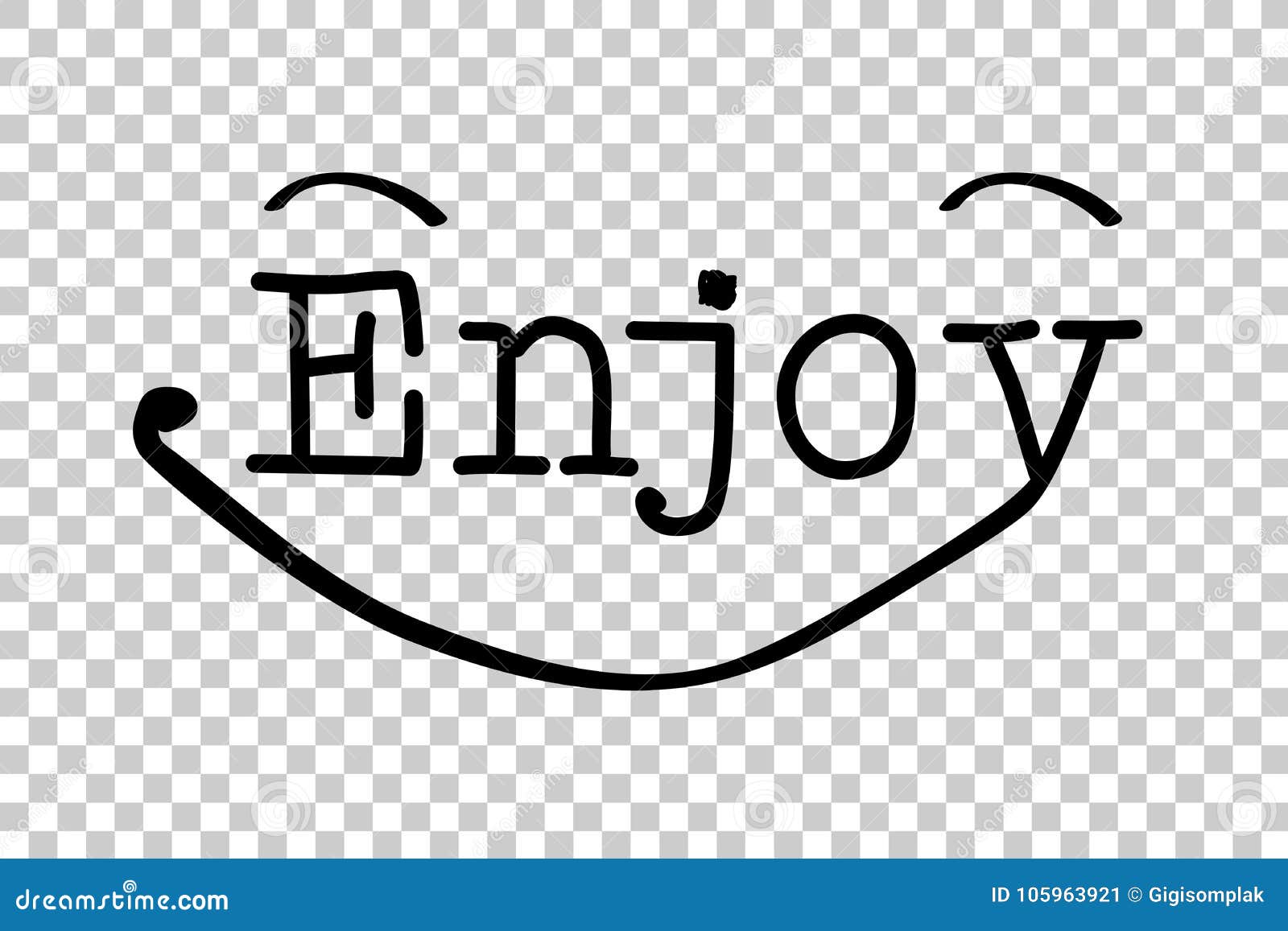 Lettering : Enjoy, at Transparent Effect Background Stock Vector ...